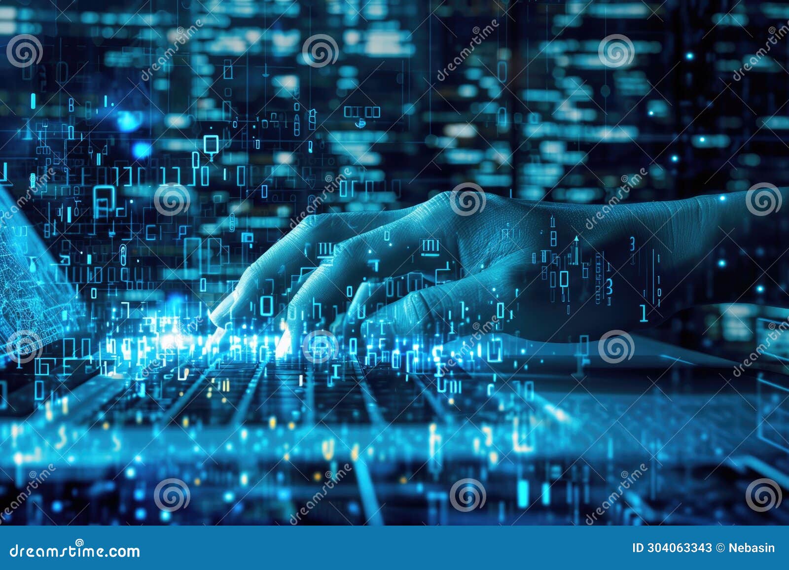 A Tech-themed Scene Depicting Computer Work and Programming, Featuring ...