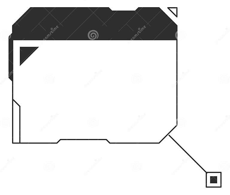 Tech Title Box. Black Line Text Frame Stock Vector - Illustration of ...