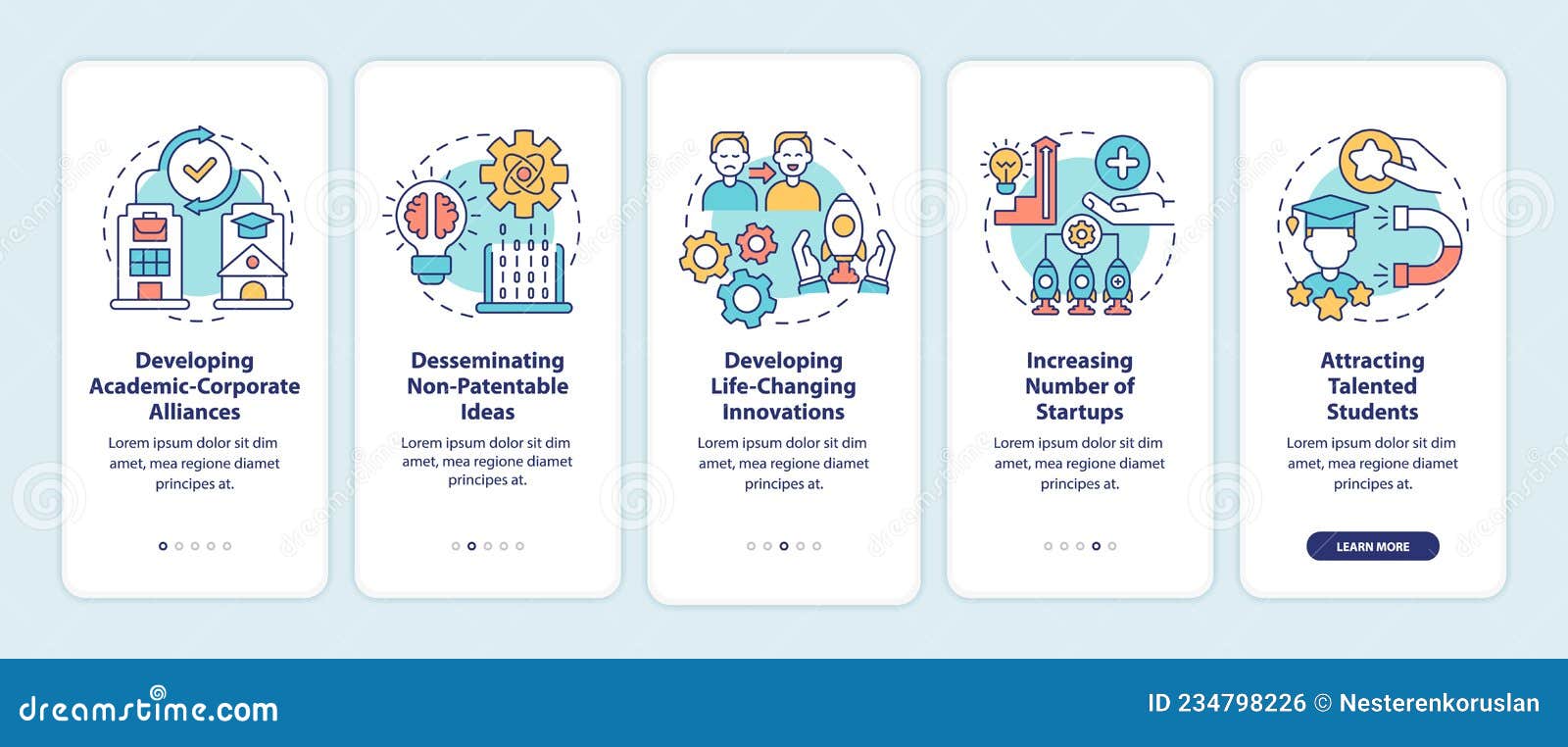 Tech Transfer Benefits Onboarding Mobile App Page Screen Stock Vector ...