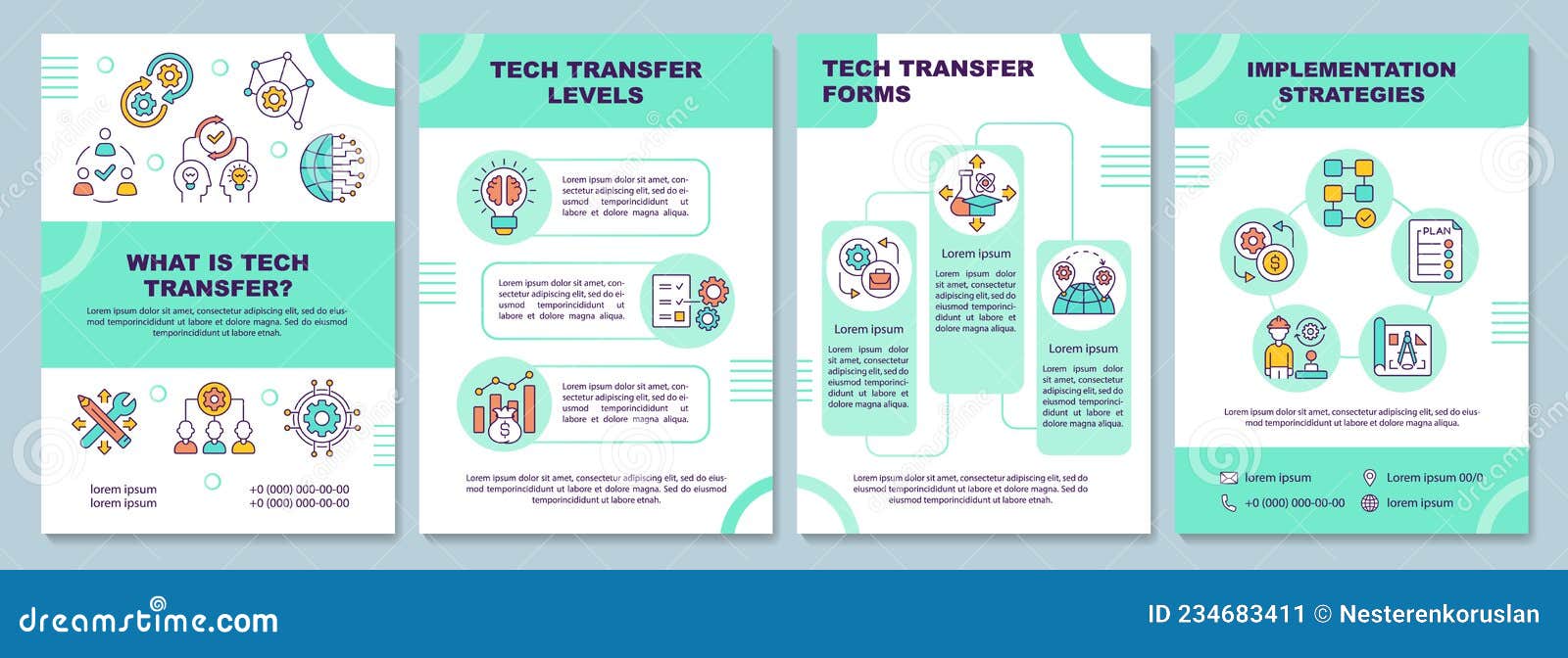 Tech Transfer Brochure Template Stock Vector - Illustration of ...