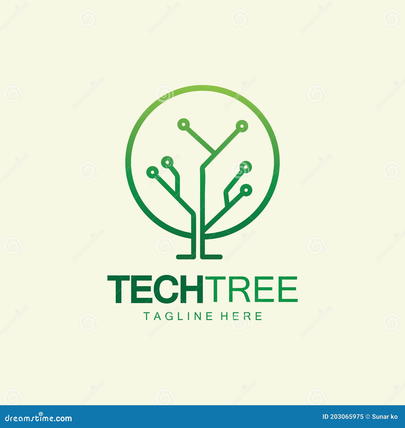 Tech Tree Logo Concept,green Network Technology Logo Vector.tech Tree ...