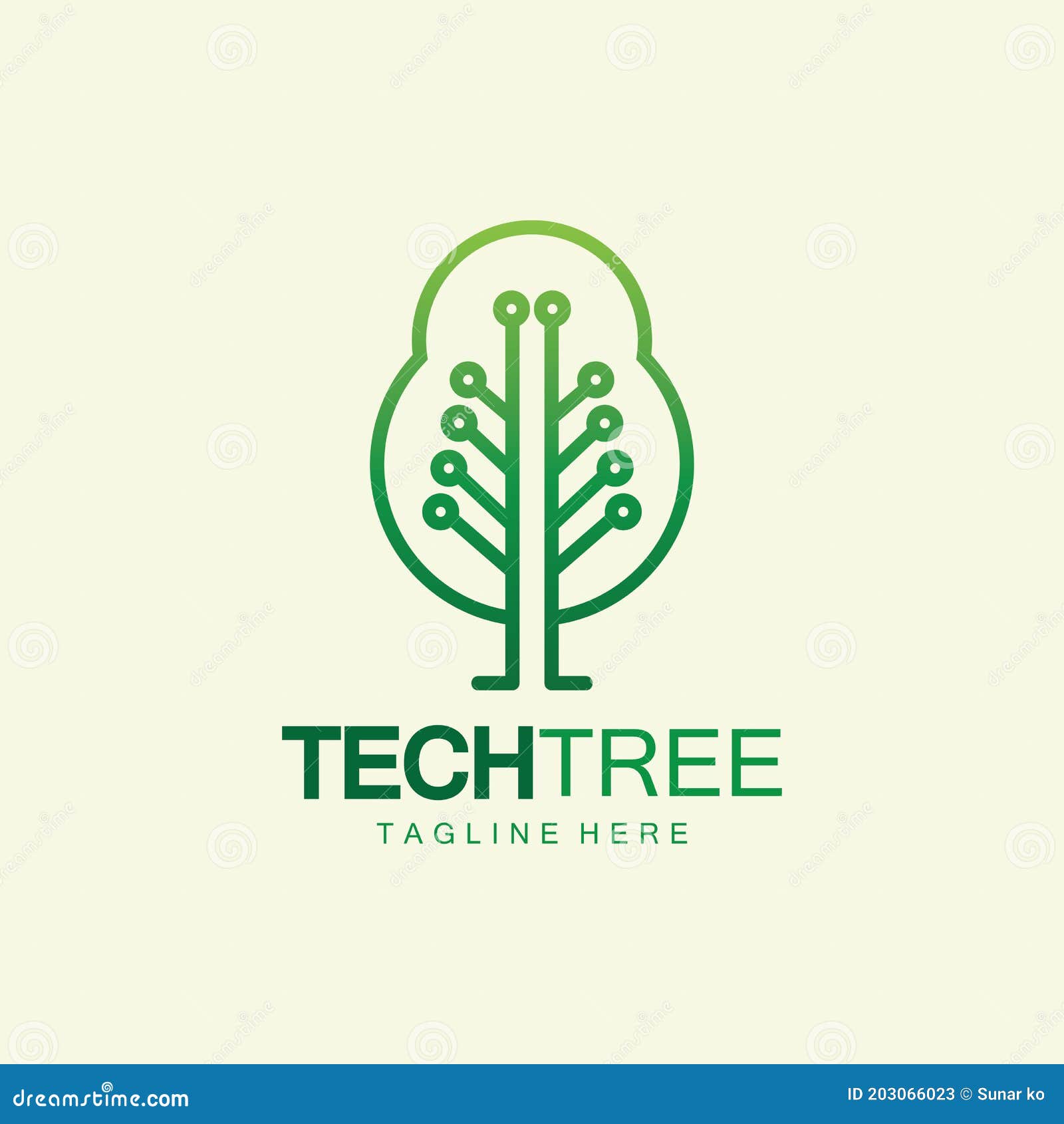 Tech Tree Logo Concept,green Network Technology Logo Vector.tech Tree ...