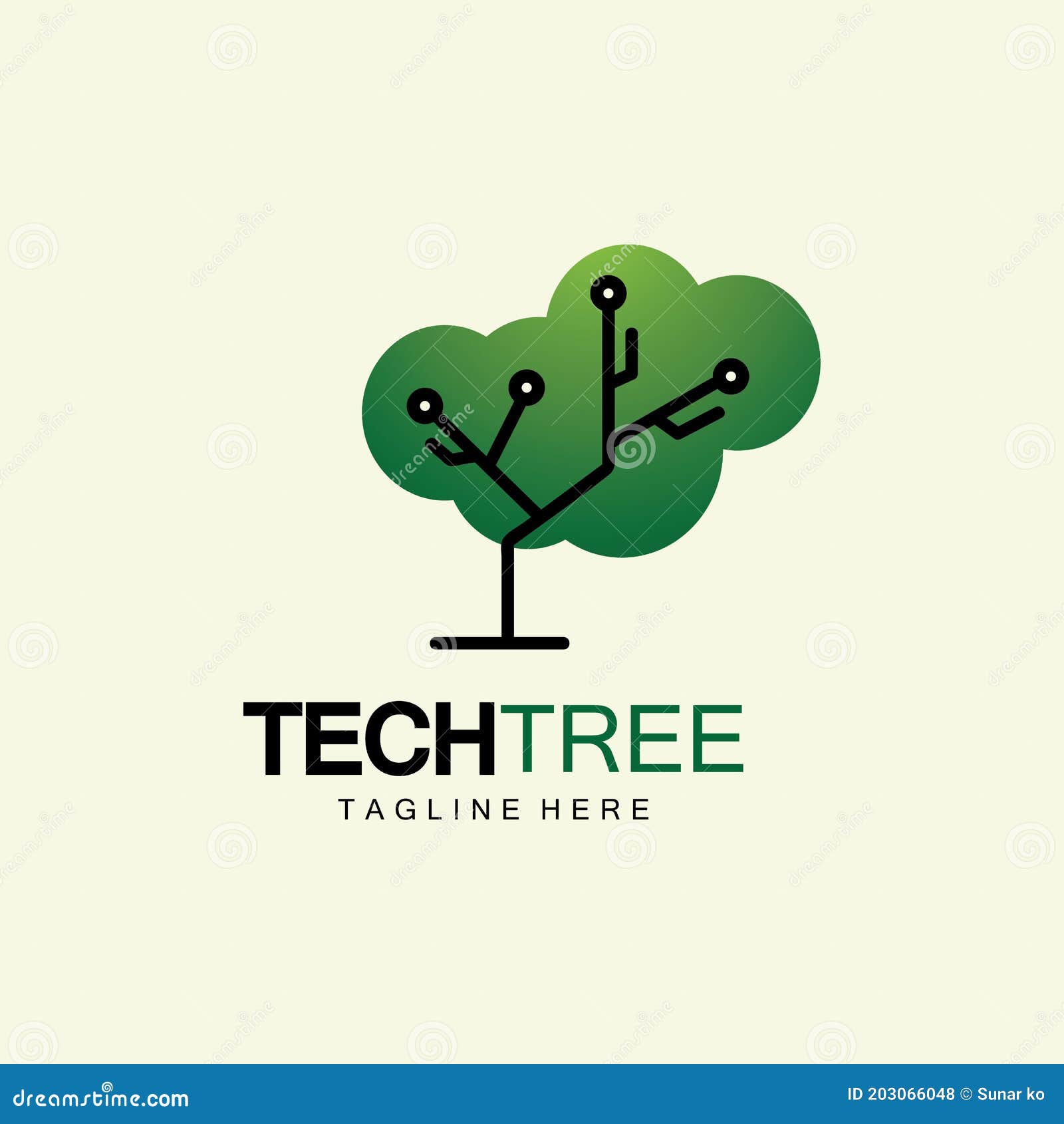 Tech Tree Logo Concept,green Network Technology Logo Vector.tech Tree ...