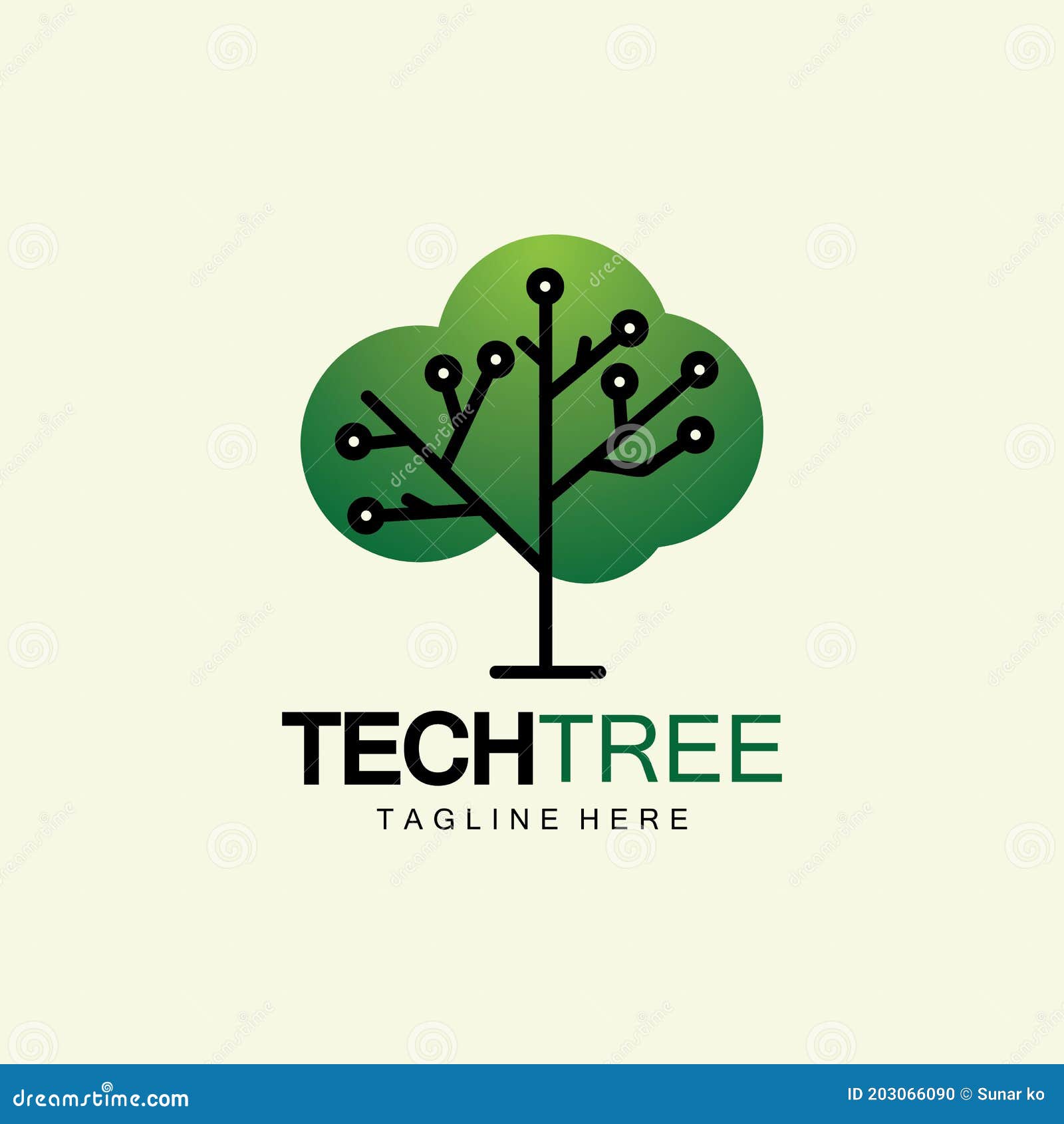 Tech Tree Logo Concept,green Network Technology Logo Vector.tech Tree ...