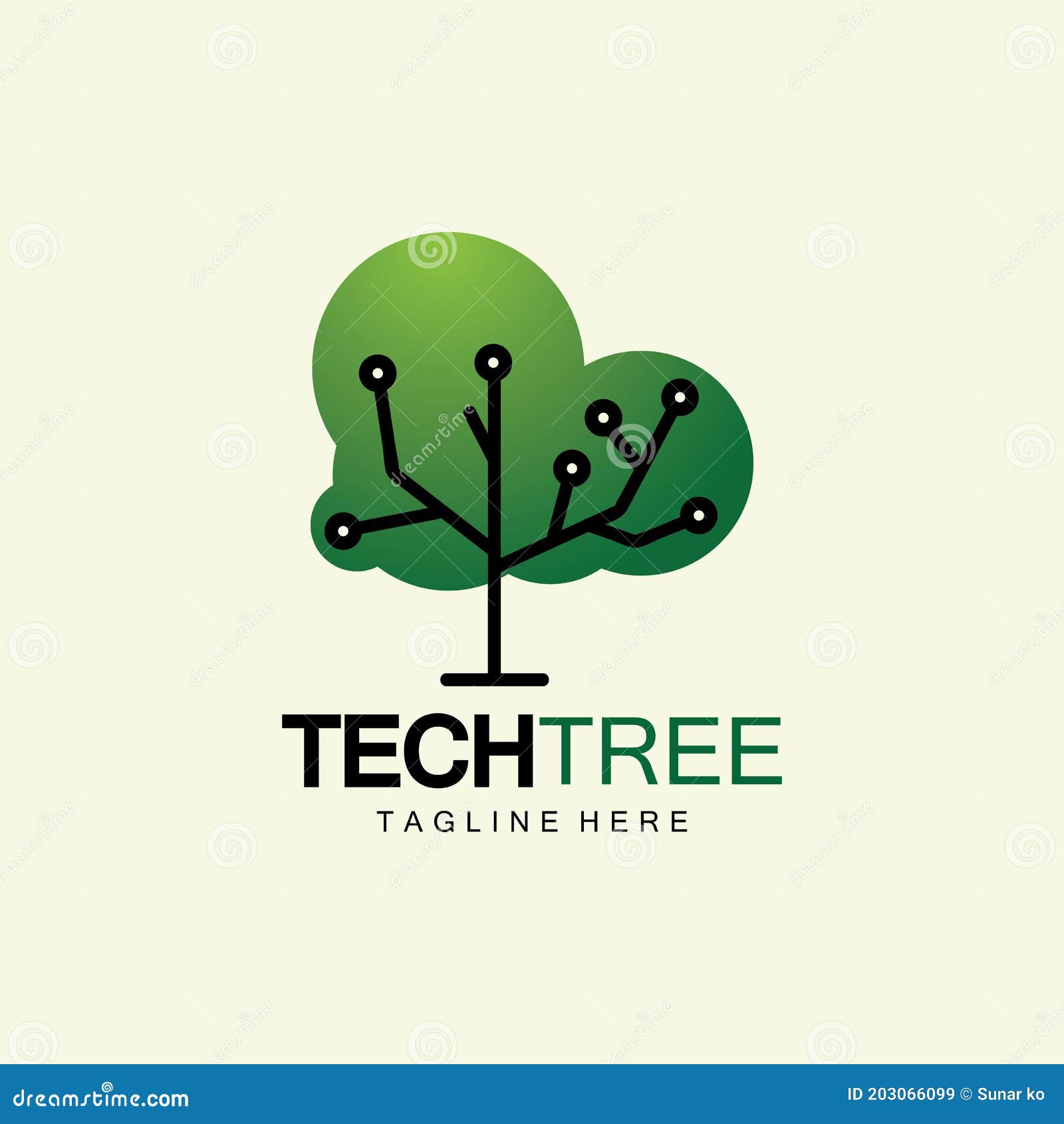 Tech Tree Logo Concept,green Network Technology Logo Vector.tech Tree ...