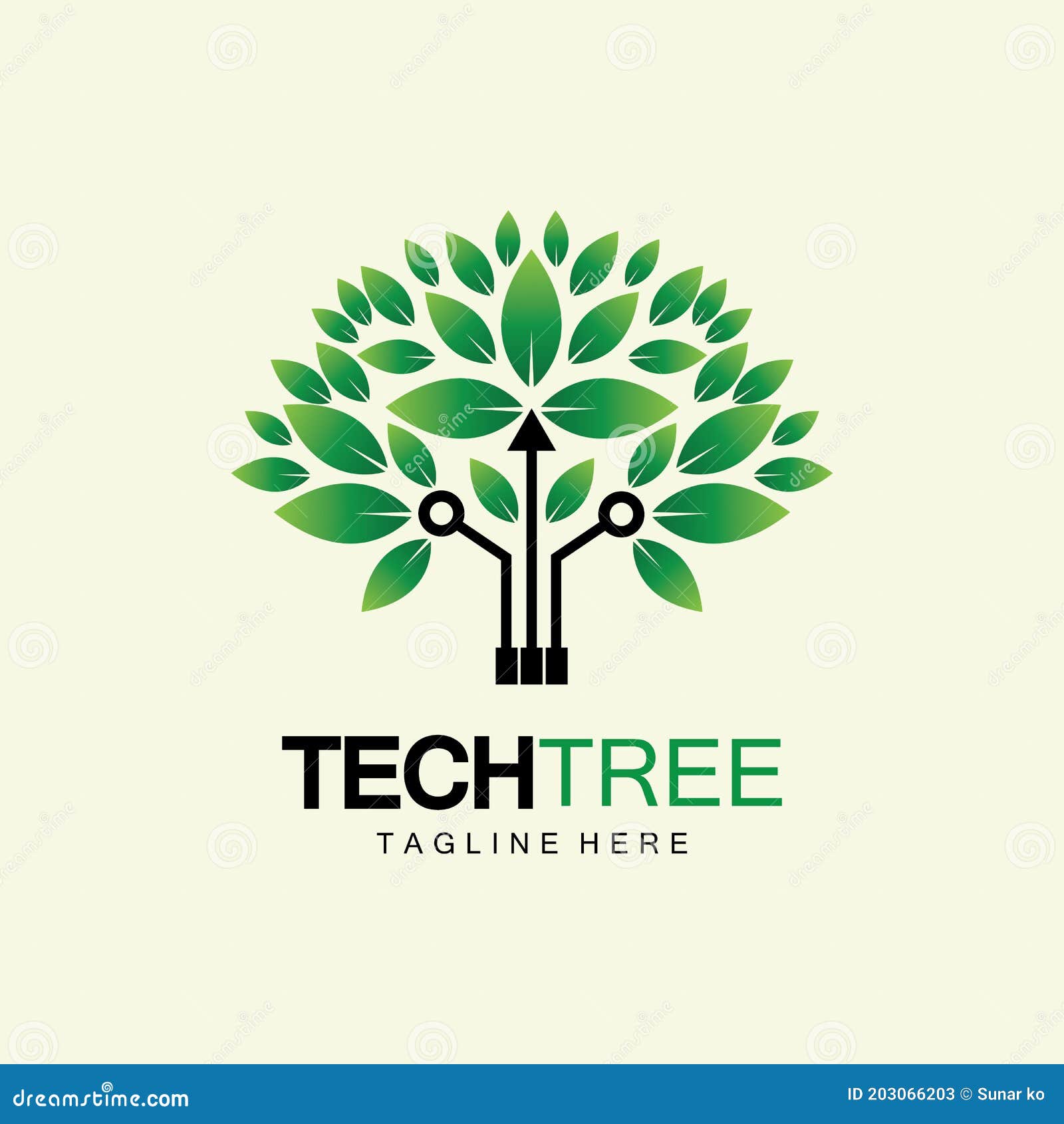 Tech Tree Logo Concept,green Network Technology Logo Vector.tech Tree ...