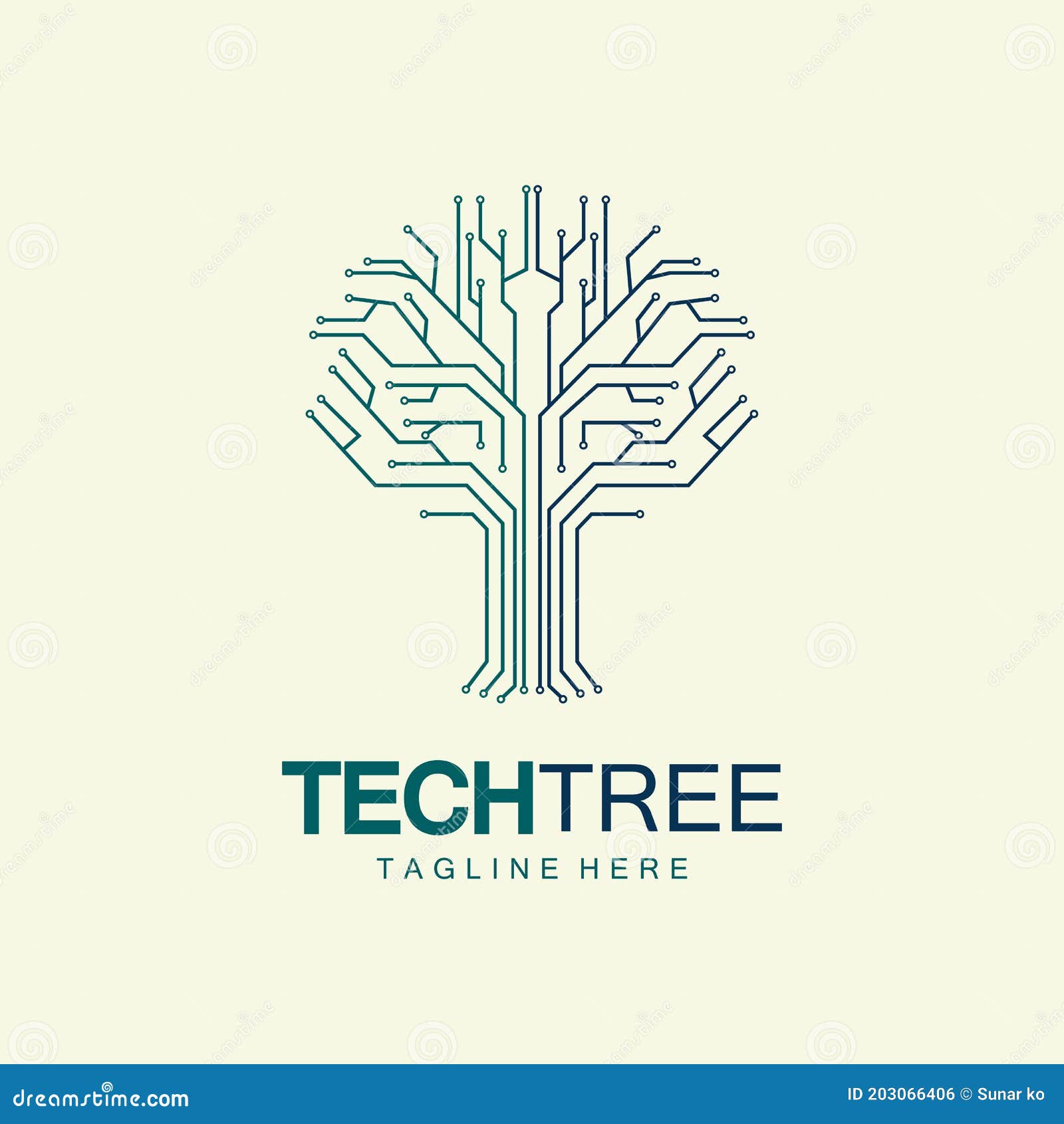 Tech Tree Logo Concept,green Network Technology Logo Vector.tech Tree ...