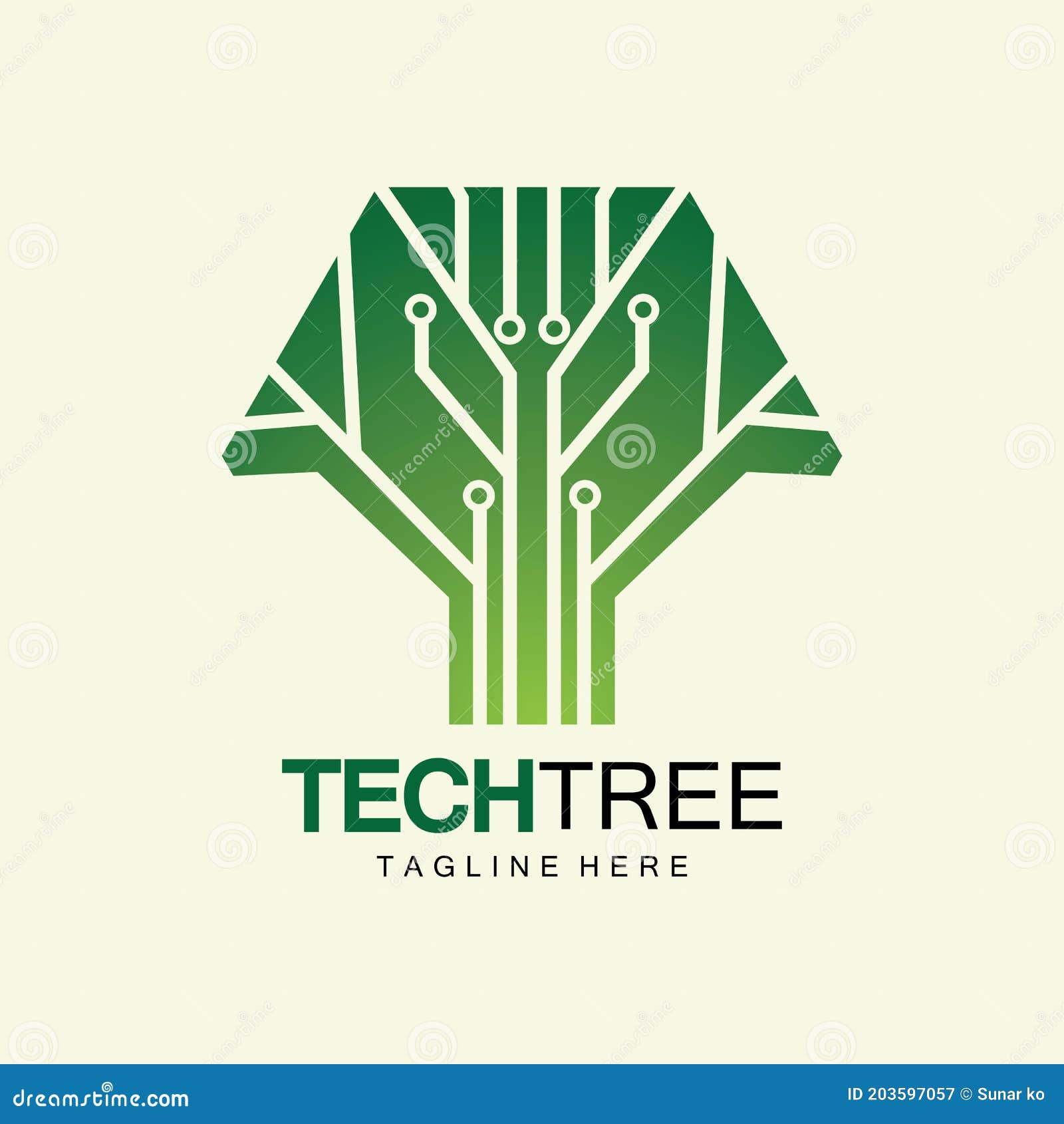 Tech Tree Logo Concept,green Network Technology Logo Vector.tech Tree ...