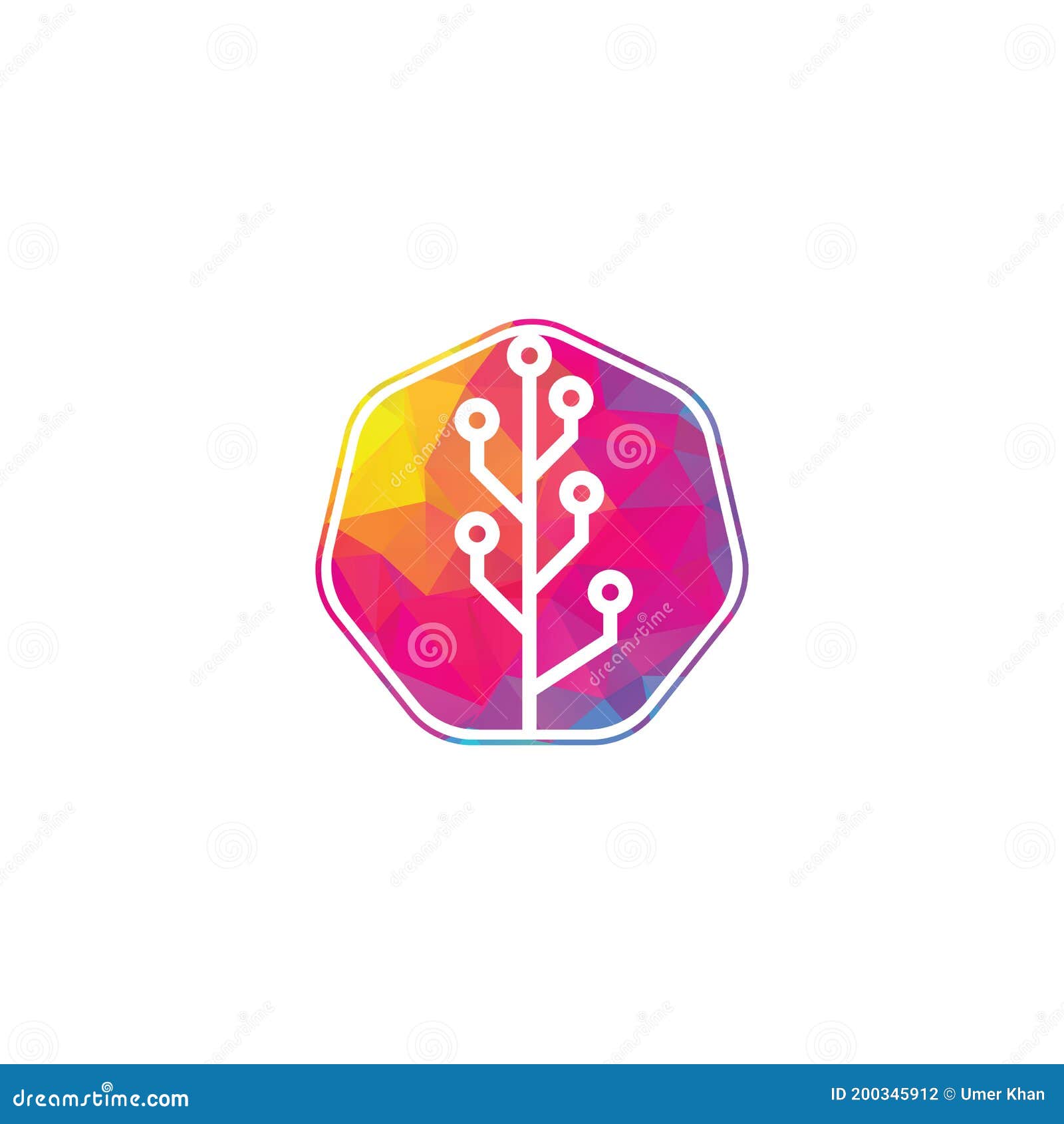Tech Tree Logo Template Icon Stock Vector - Illustration of marketing ...