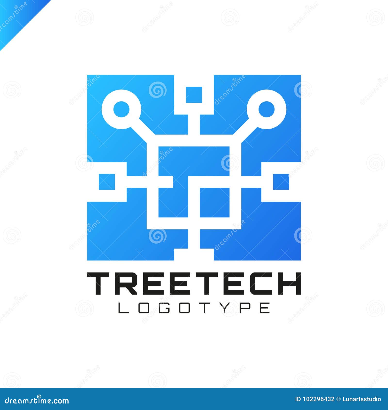 Tech Tree Square Chip Integrate Technology Element Icons Business Logo ...
