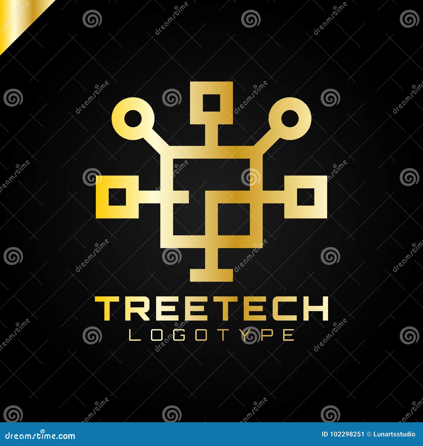 Tech Tree Square Chip Integrate Technology Element Icons Business Logo ...
