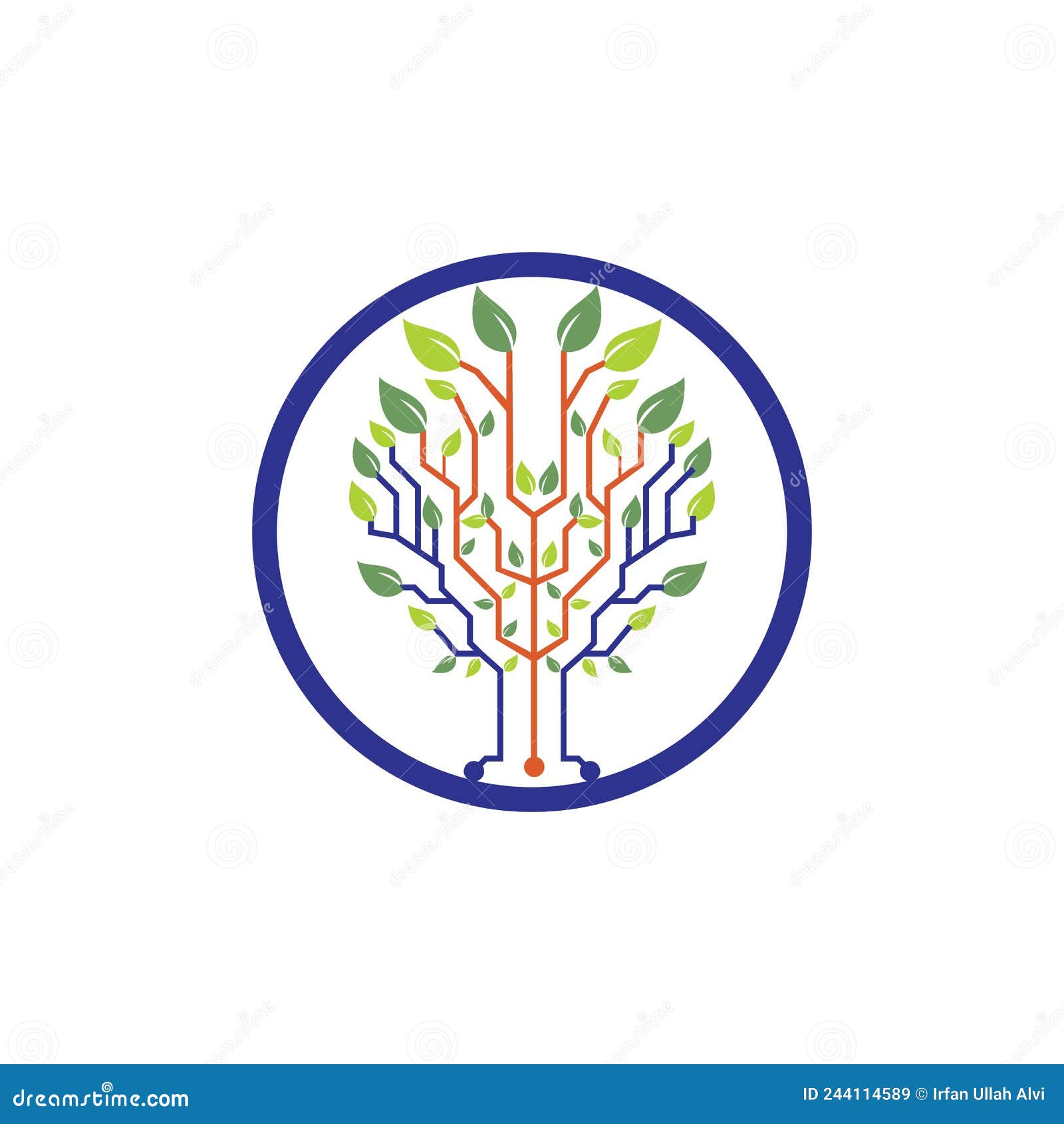 Tech Tree Vector Logo Design Template. Connecting Network Tree Icon ...