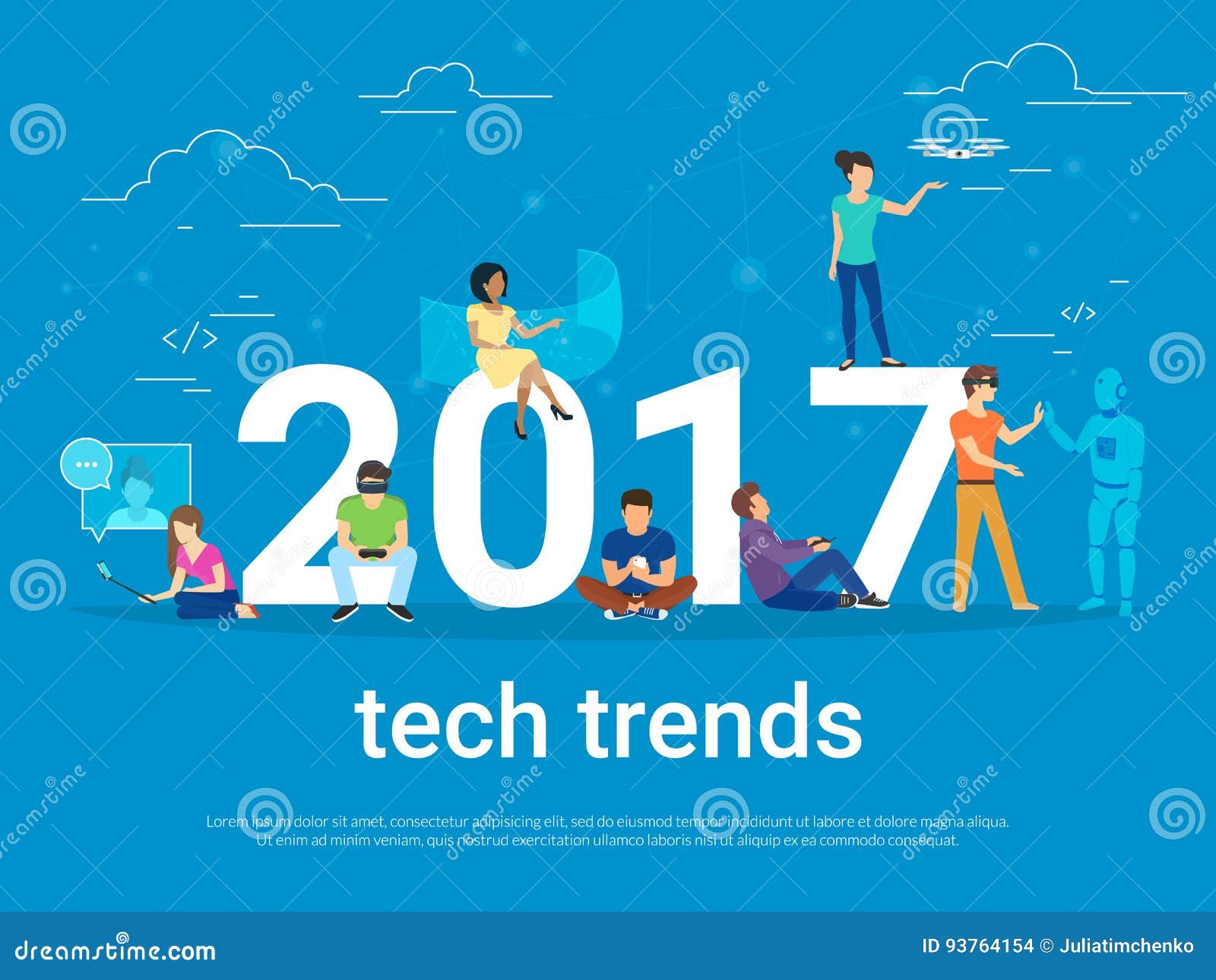 2017 Tech Trends Concept Illustration Stock Vector - Illustration of ...