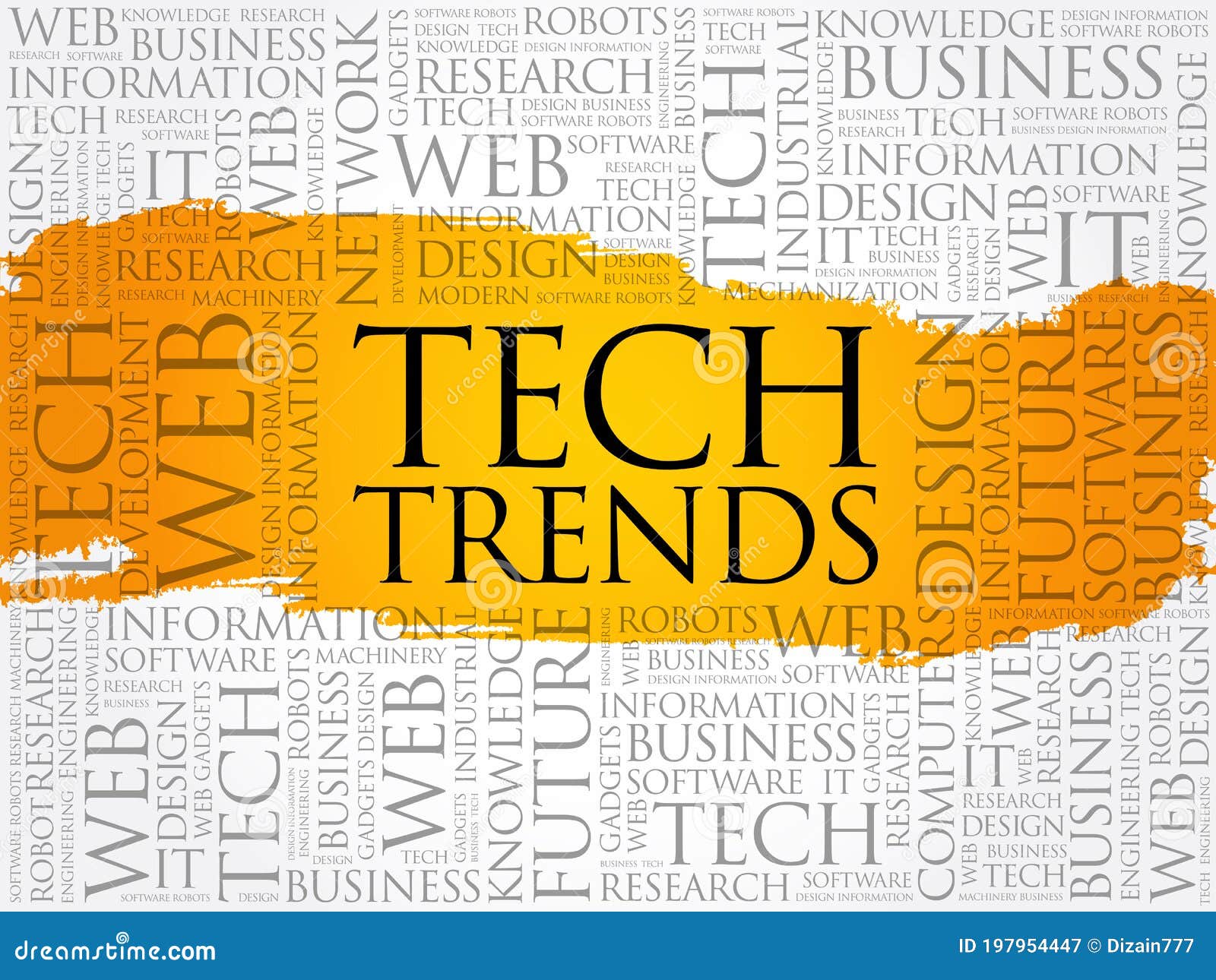 Tech Trends Word Cloud Collage Stock Illustration - Illustration of ...