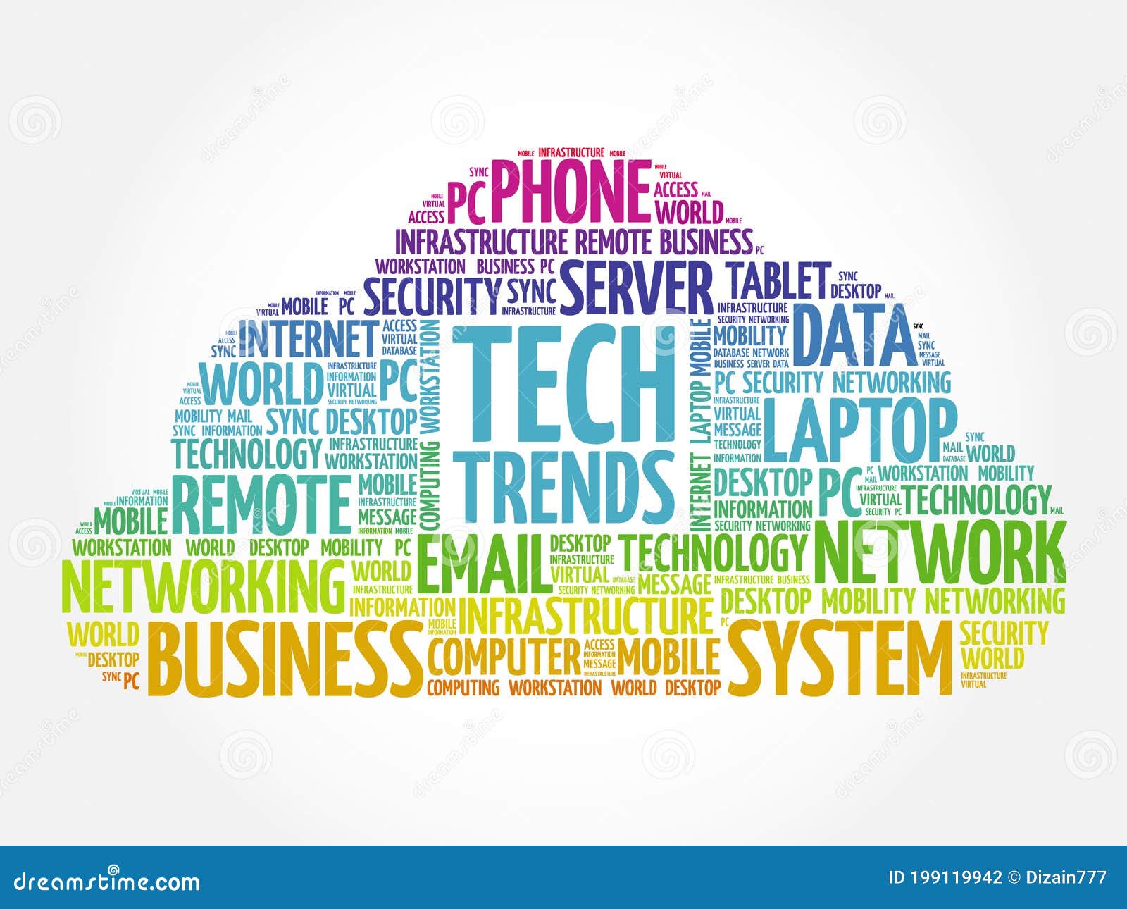Tech Trends Word Cloud Collage Stock Illustration - Illustration of ...