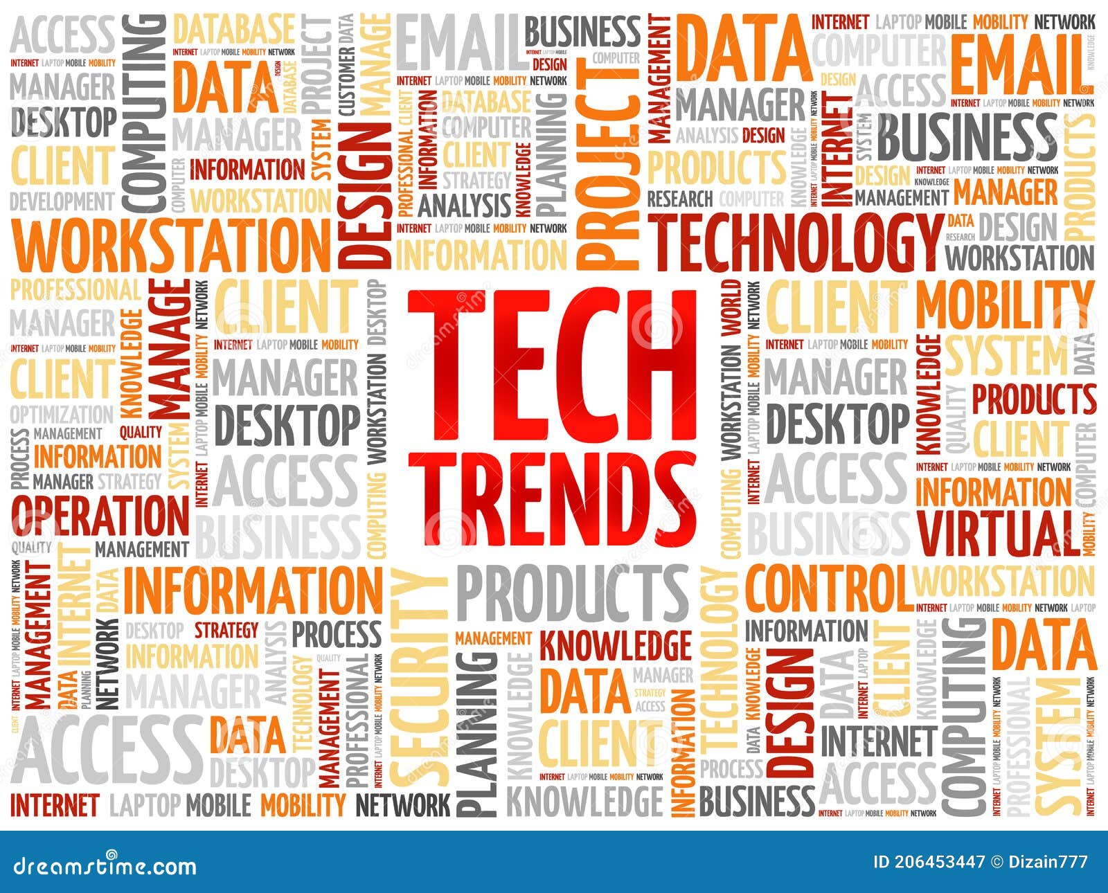 Tech Trends word cloud stock illustration. Illustration of concept ...