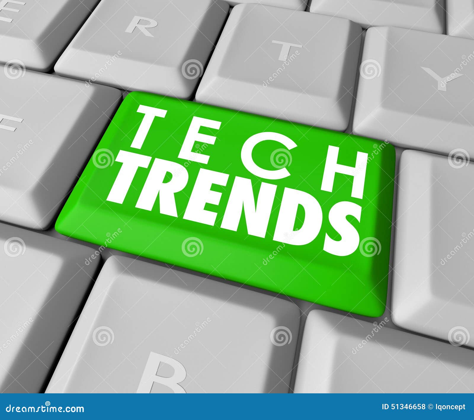 Tech Trends Words Computer Keyboard Button Top Popular Software Stock ...