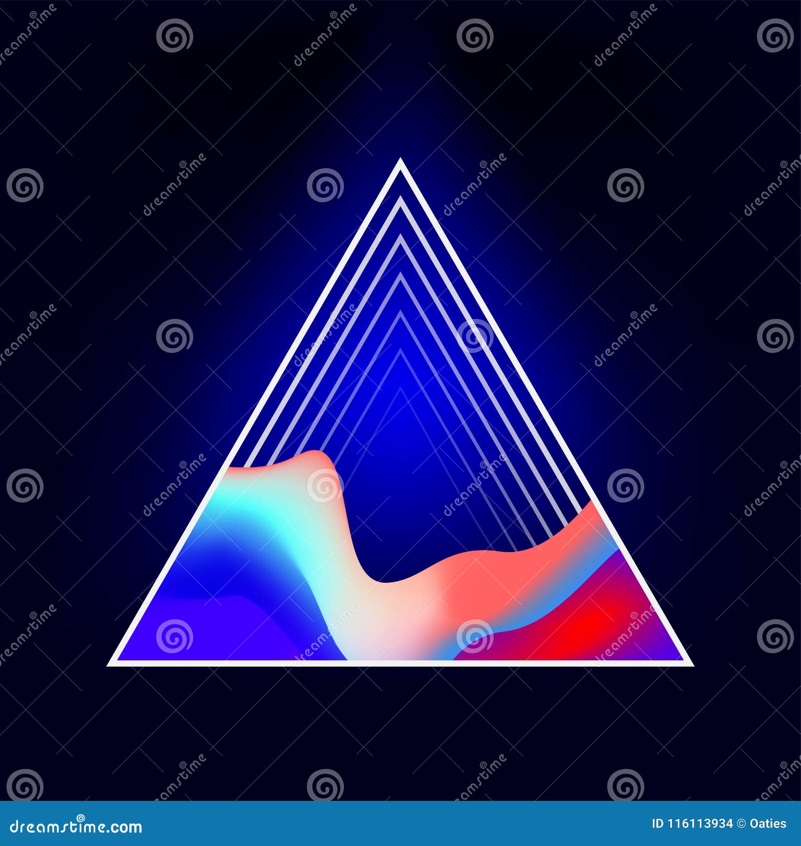 Tech Triangle Sound Wave Liquid Abstract Background Stock Vector ...