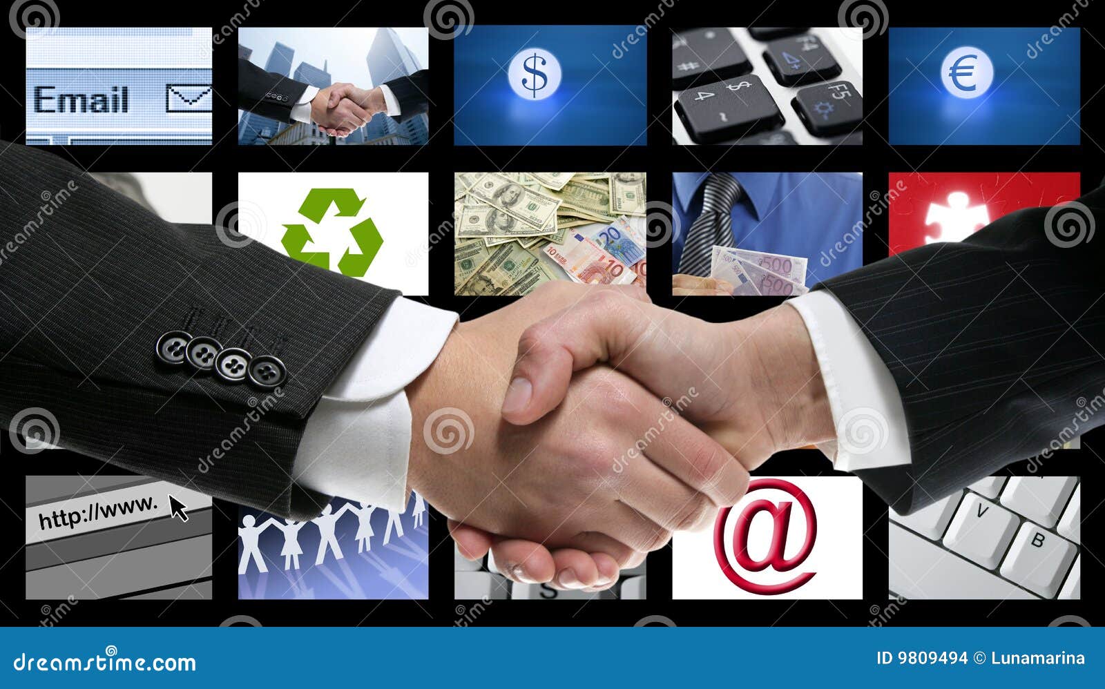Tech Tv Video Communication Screen Handshake Stock Photo - Image of ...