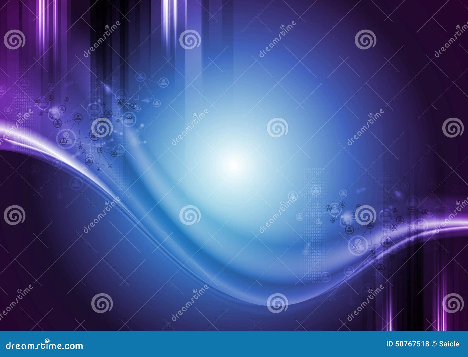 Tech Vector Background with Abstract Wave Stock Vector - Illustration ...