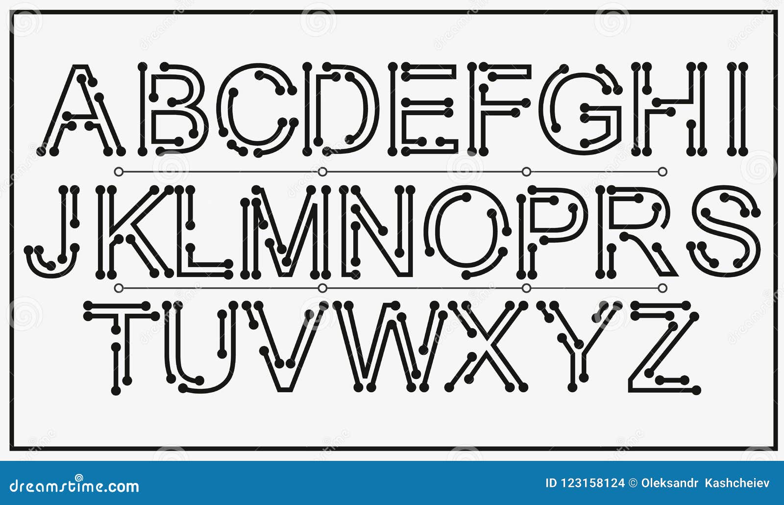 Tech Vector Font Typeface Unique Design. for Technology, Circuits ...