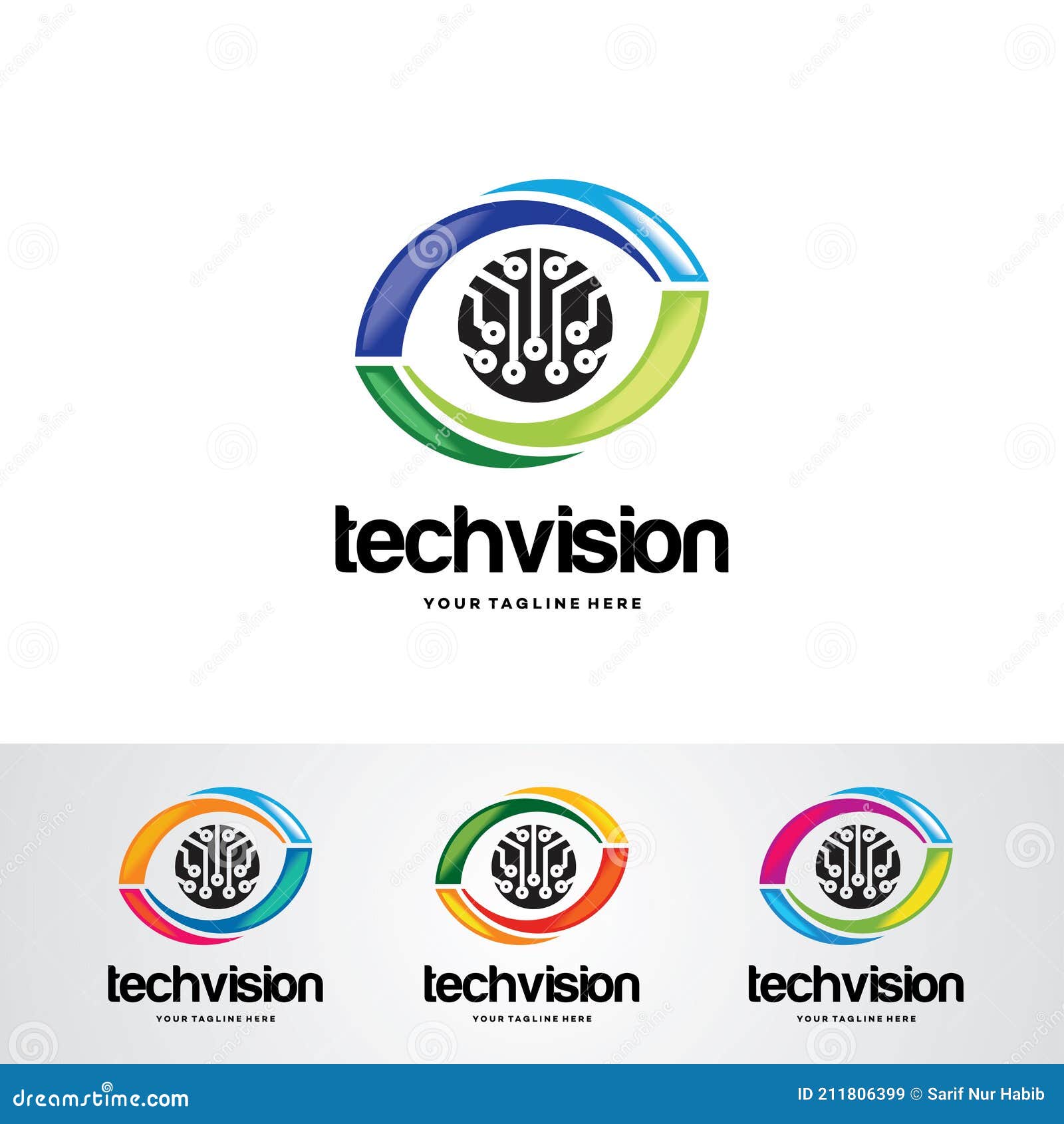 Tech Vision Logo Design Template Stock Vector - Illustration of ...