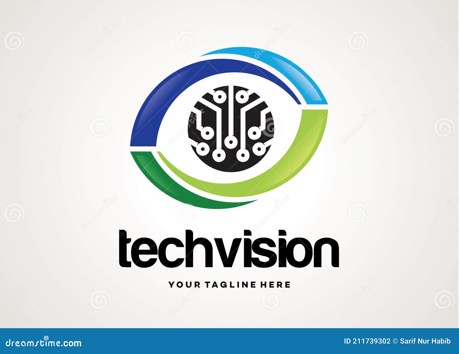 Tech Vision Logo Template Design Vector, Emblem, Design Concept ...