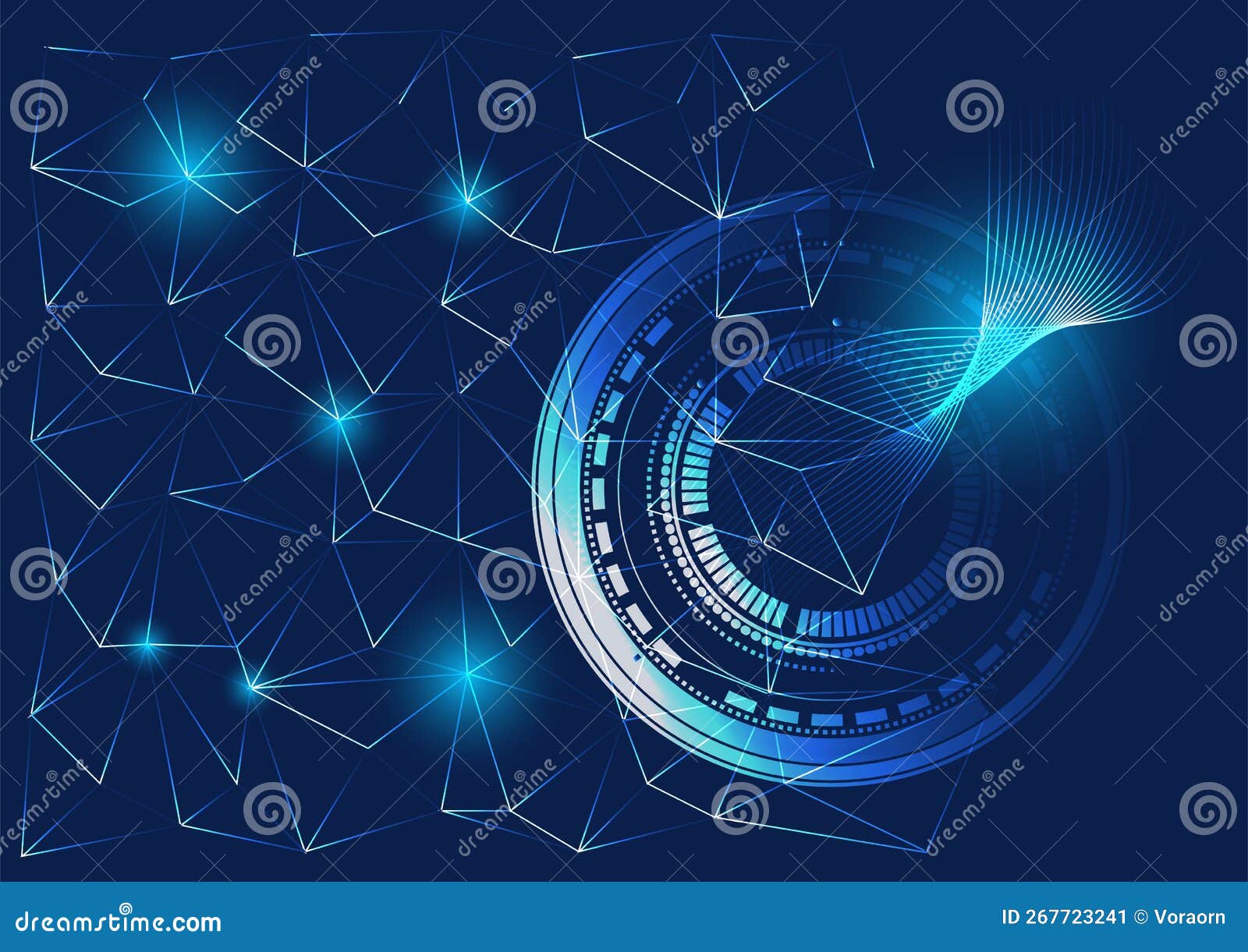 Tech wheel on polygon stock vector. Illustration of automation - 267723241