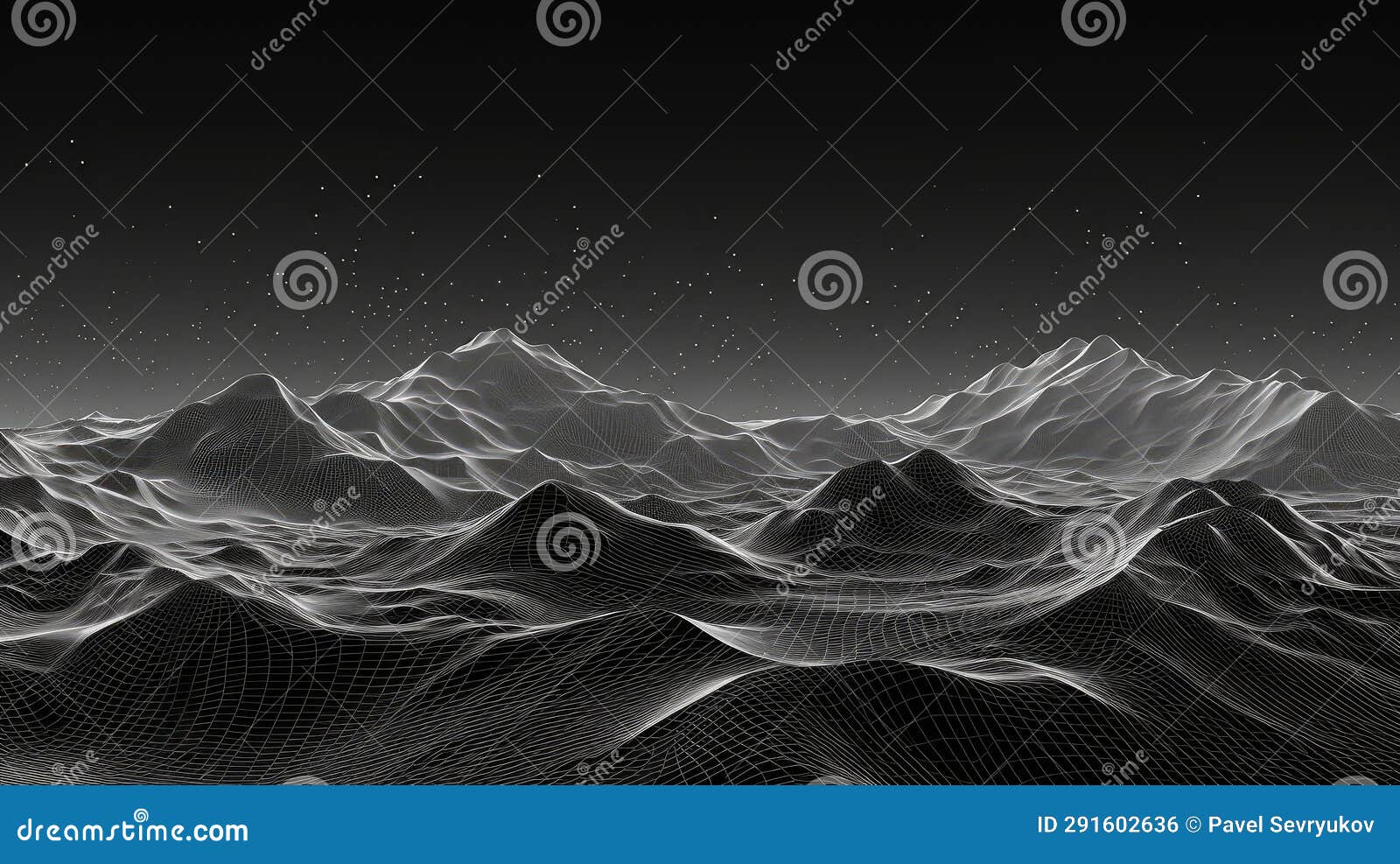 Tech Wireframe Landscape Topographic Stock Illustration - Illustration ...