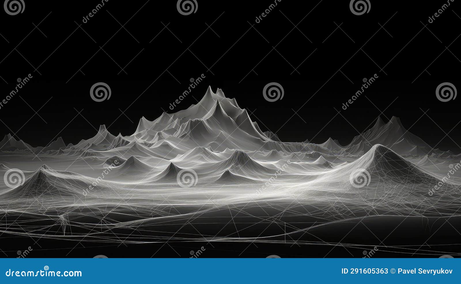 Tech Wireframe Landscape Topographic Stock Illustration - Illustration ...