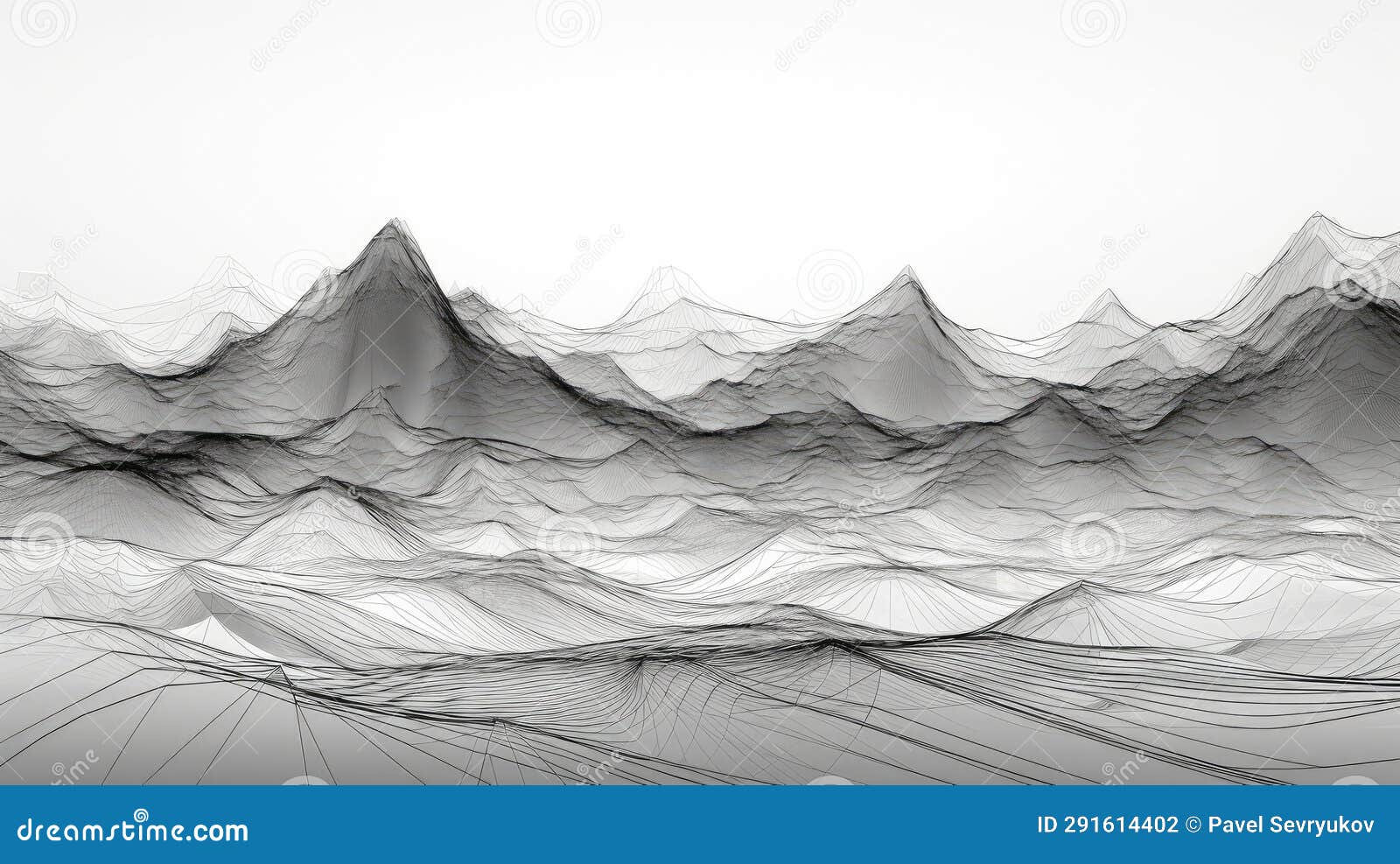 Tech Wireframe Landscape Topographic Stock Illustration - Illustration ...