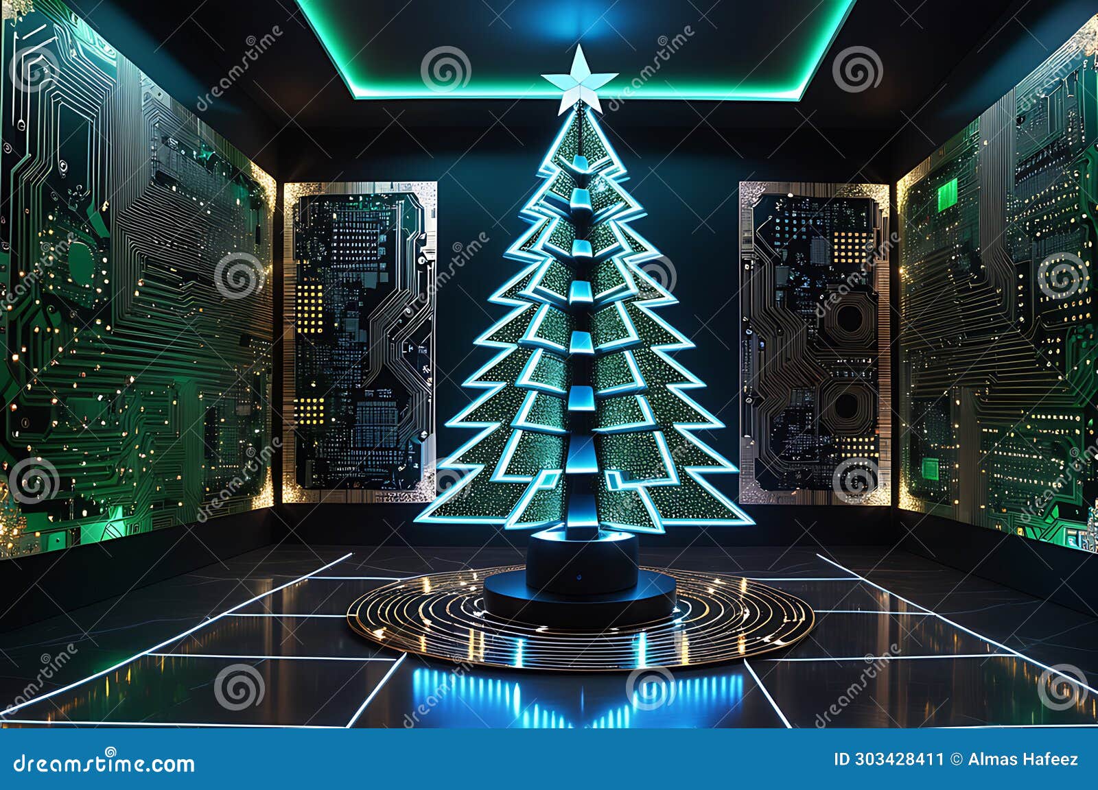 Tech Wonderland: Christmas Tree Composed of Circuit Boards and LED ...