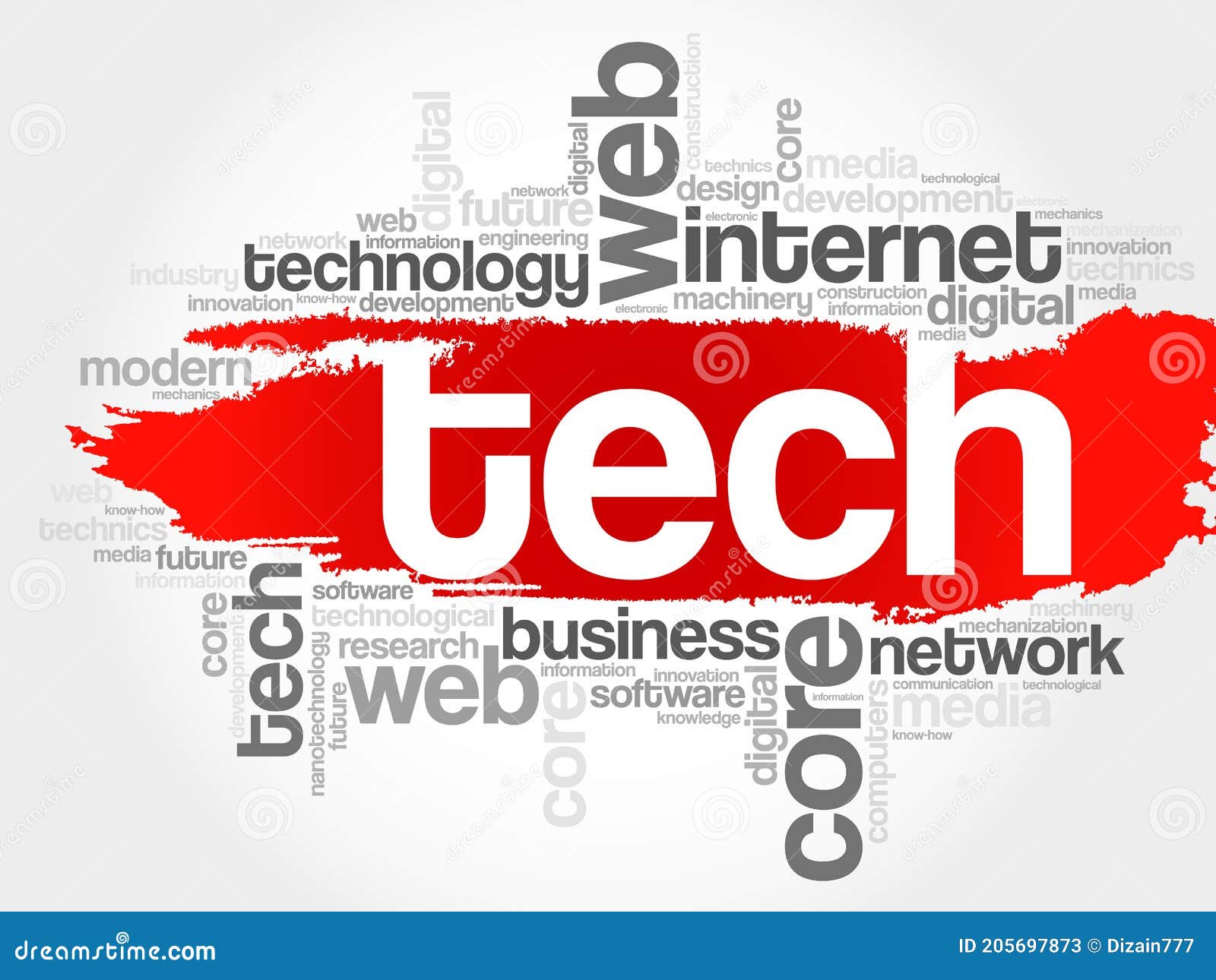 Tech word cloud stock illustration. Illustration of cloud - 205697873