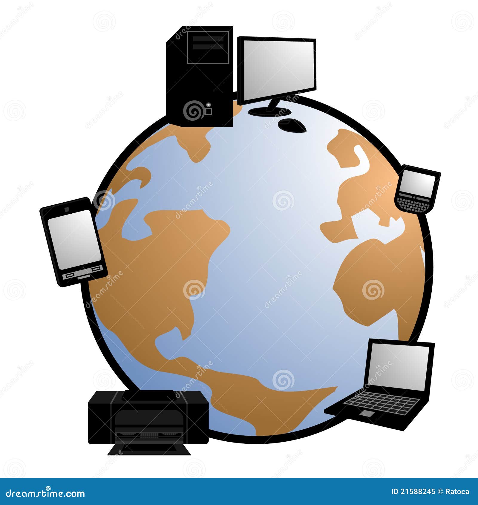 Tech world stock vector. Illustration of global, mail - 21588245