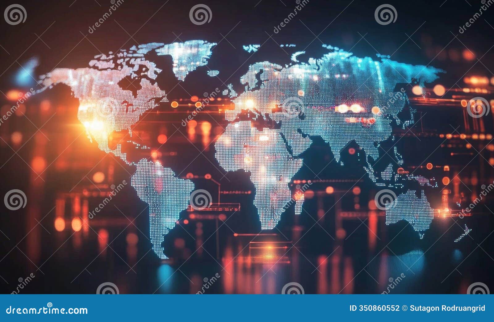 The Tech World Map Emphasizes Global Network Computing and Artificial ...