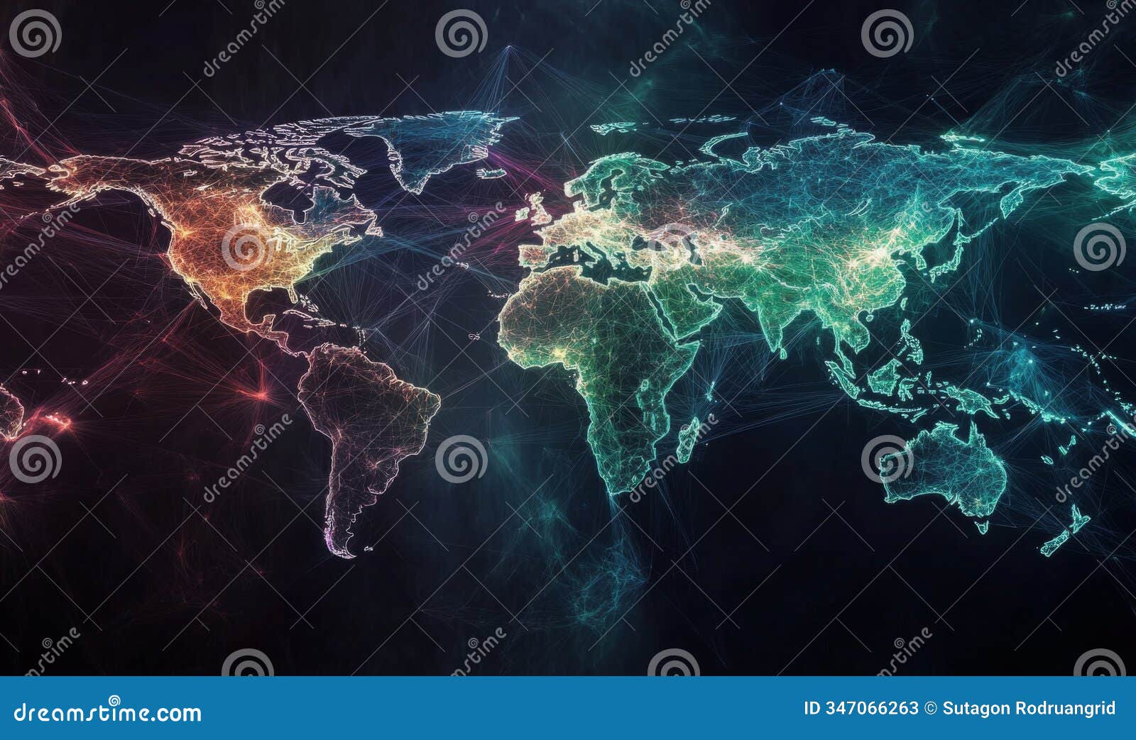 The Tech World Map Emphasizes Global Network Computing and Artificial ...