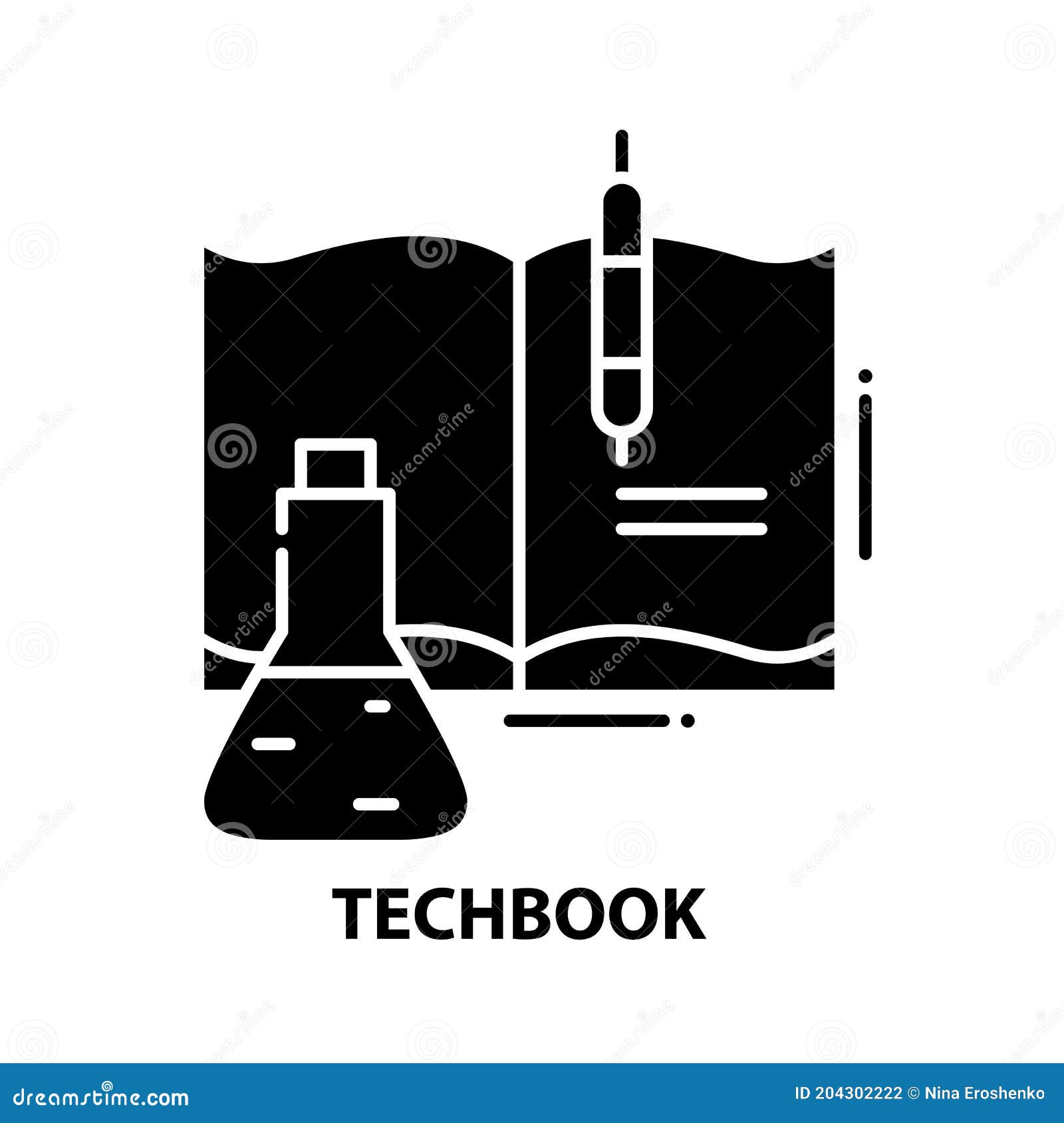 Techbook Icon, Black Vector Sign with Editable Strokes, Concept ...