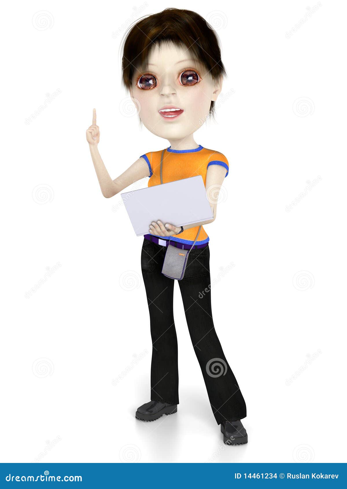 Techie girl. stock illustration. Illustration of woman - 14461234