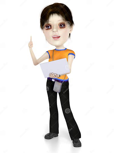 Techie girl. stock illustration. Illustration of woman - 14461234