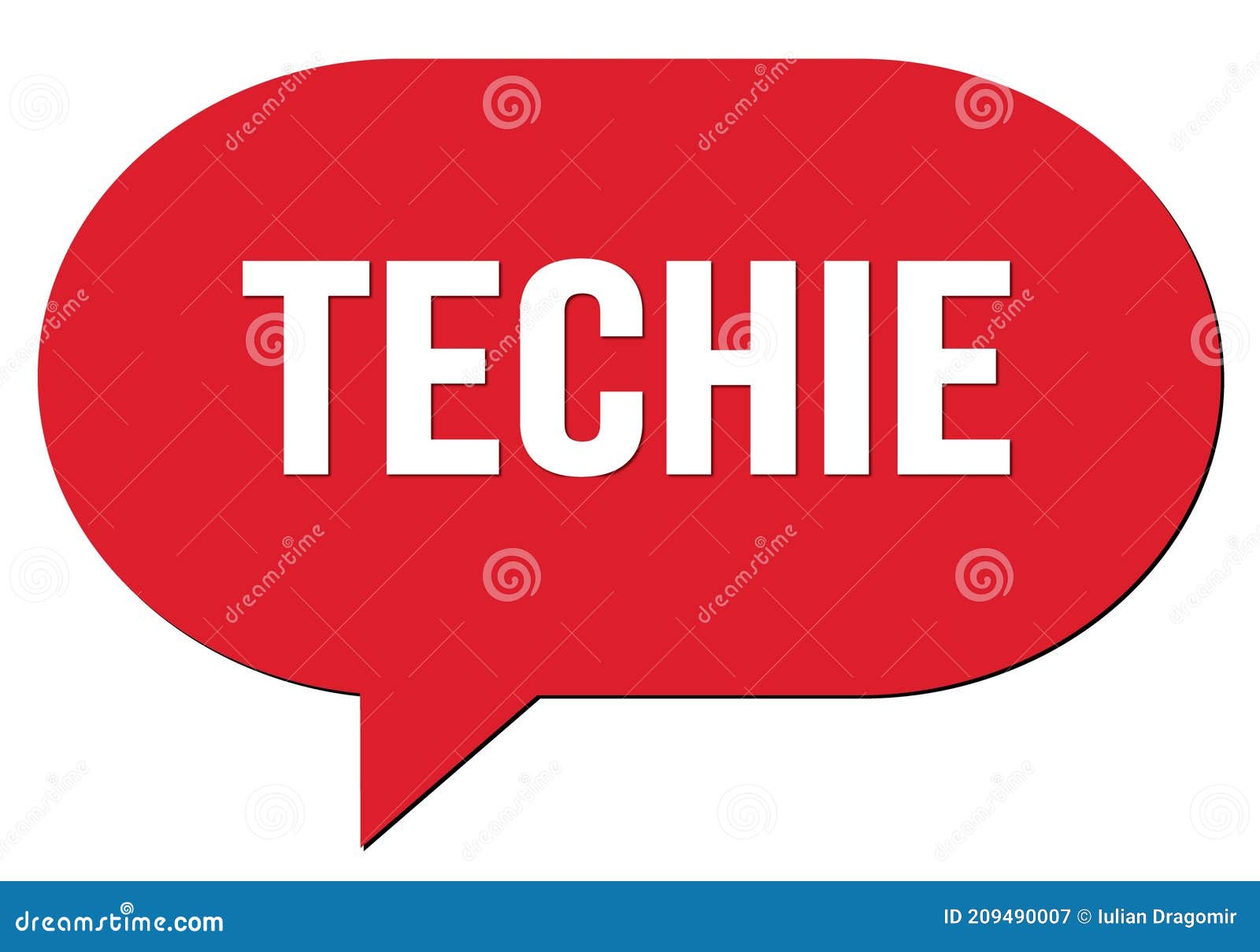 TECHIE Text Written in a Red Speech Bubble Stock Illustration ...