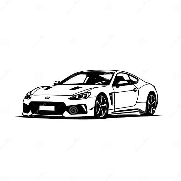 Techincal Drawing of a Generic Car Car Illustration Stock Illustration ...
