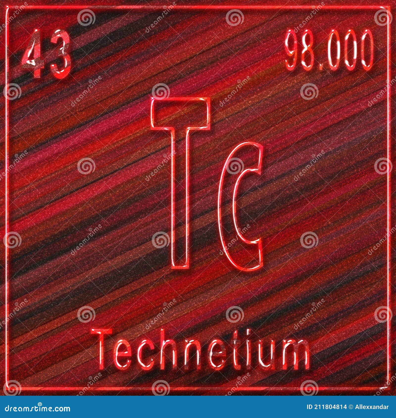 Technetium Chemical Element, Sign with Atomic Number and Atomic Weight ...
