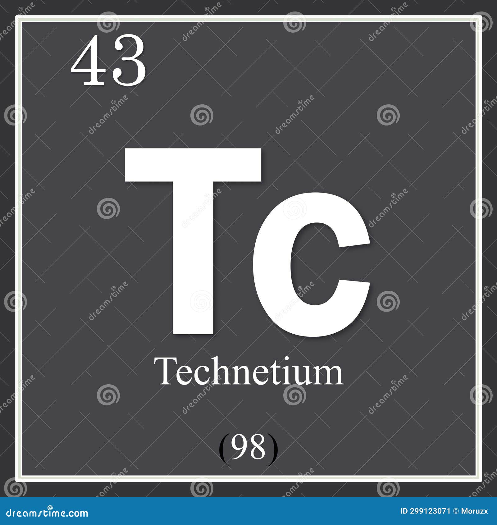 Technetium Chemical Element, Dark Square Symbol Stock Illustration ...