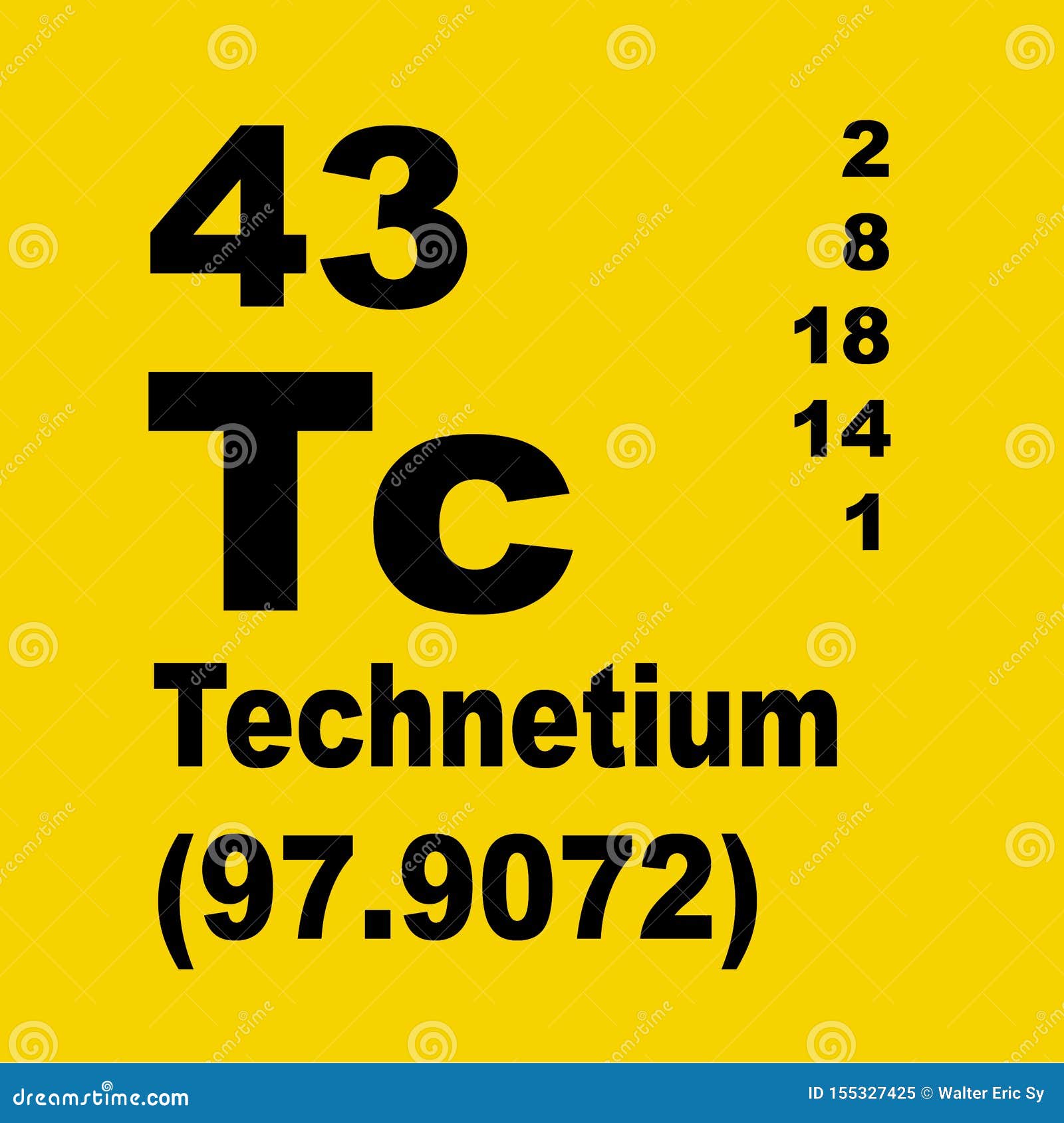 Periodic Table of Elements: Technetium Stock Illustration ...