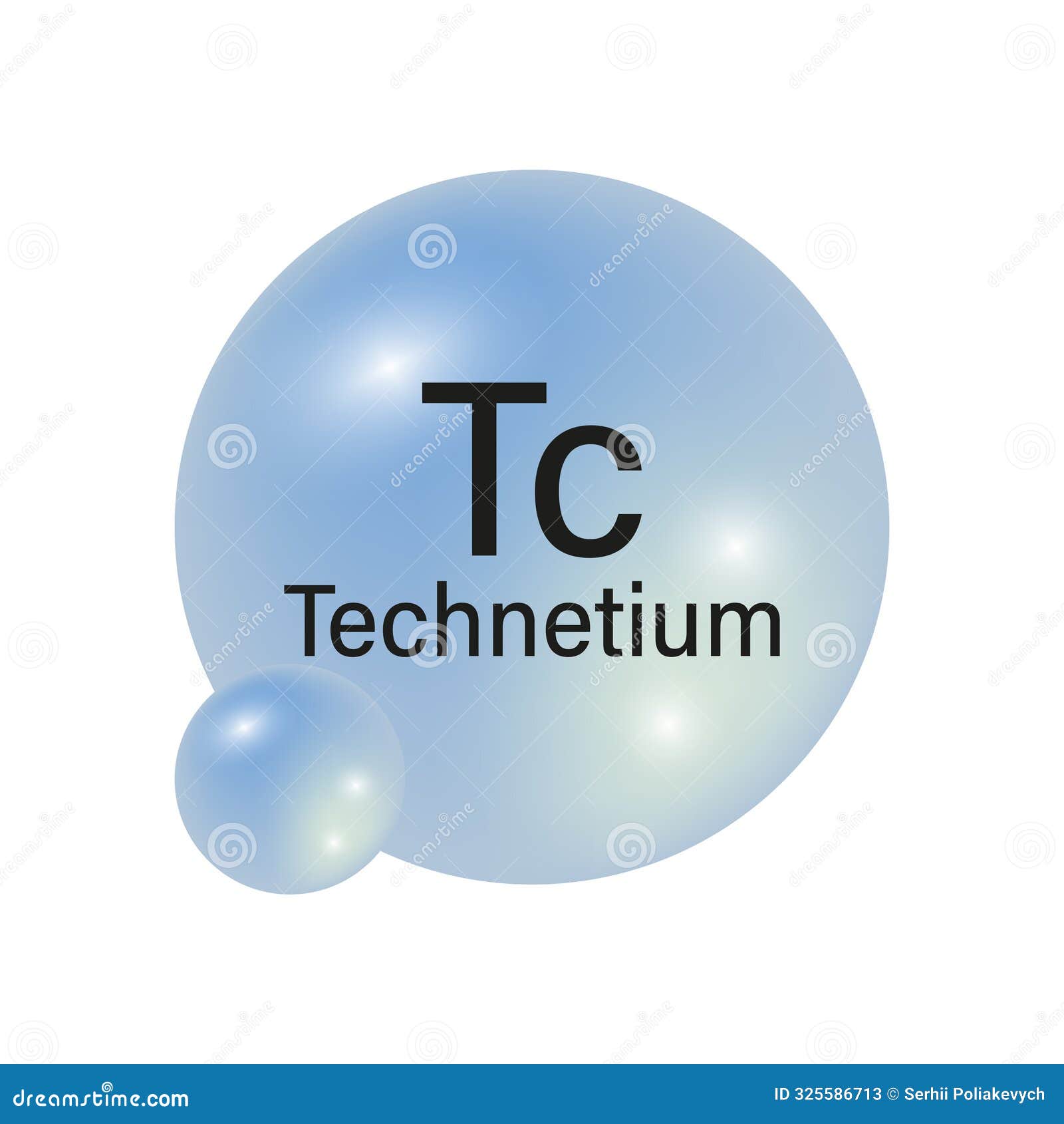 Technetium Element Icon. Blue Gradient Sphere. Atomic Symbol Tc. Vector ...