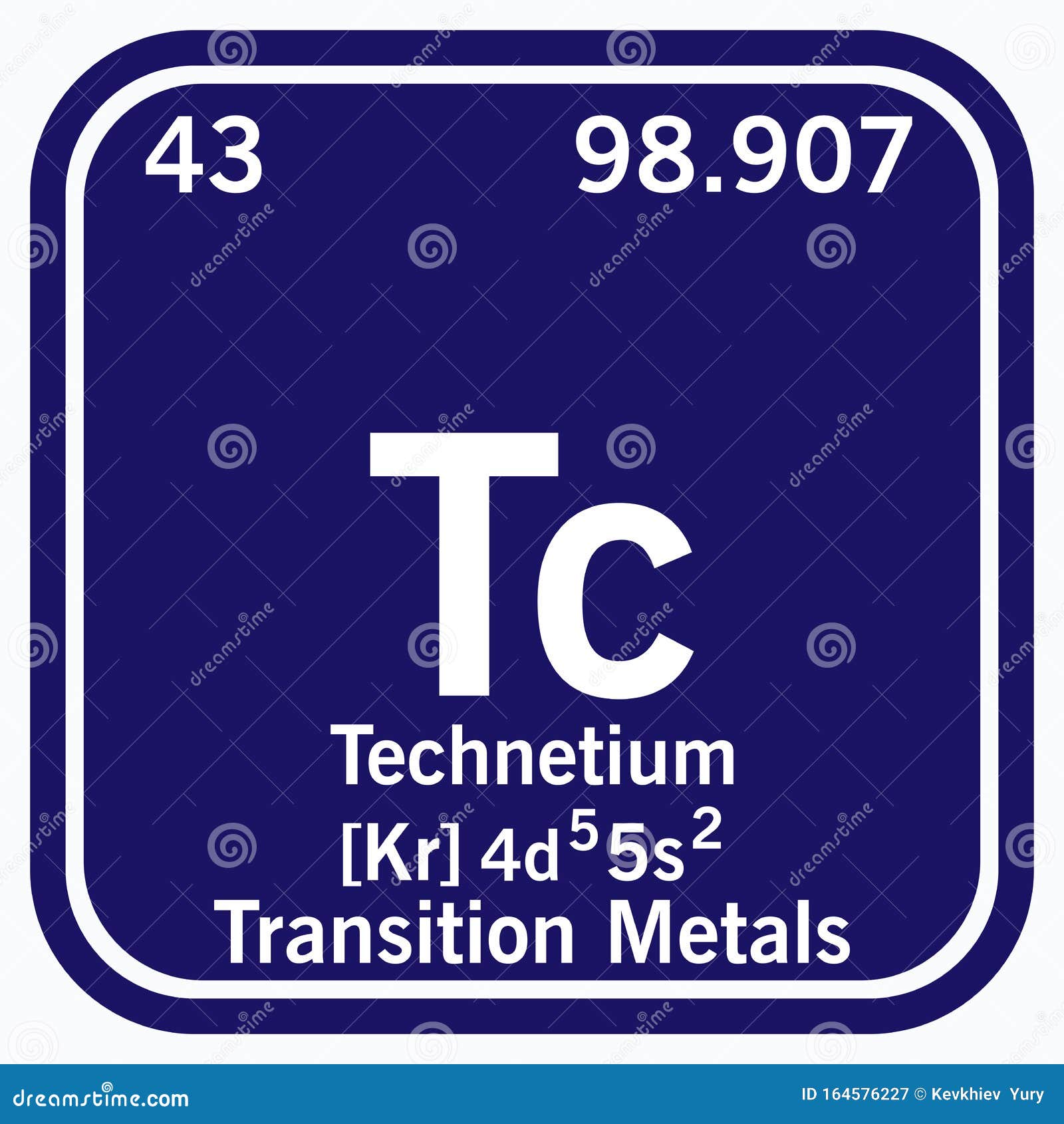 Technetium Periodic Table of the Elements Vector Illustration Eps 10 ...