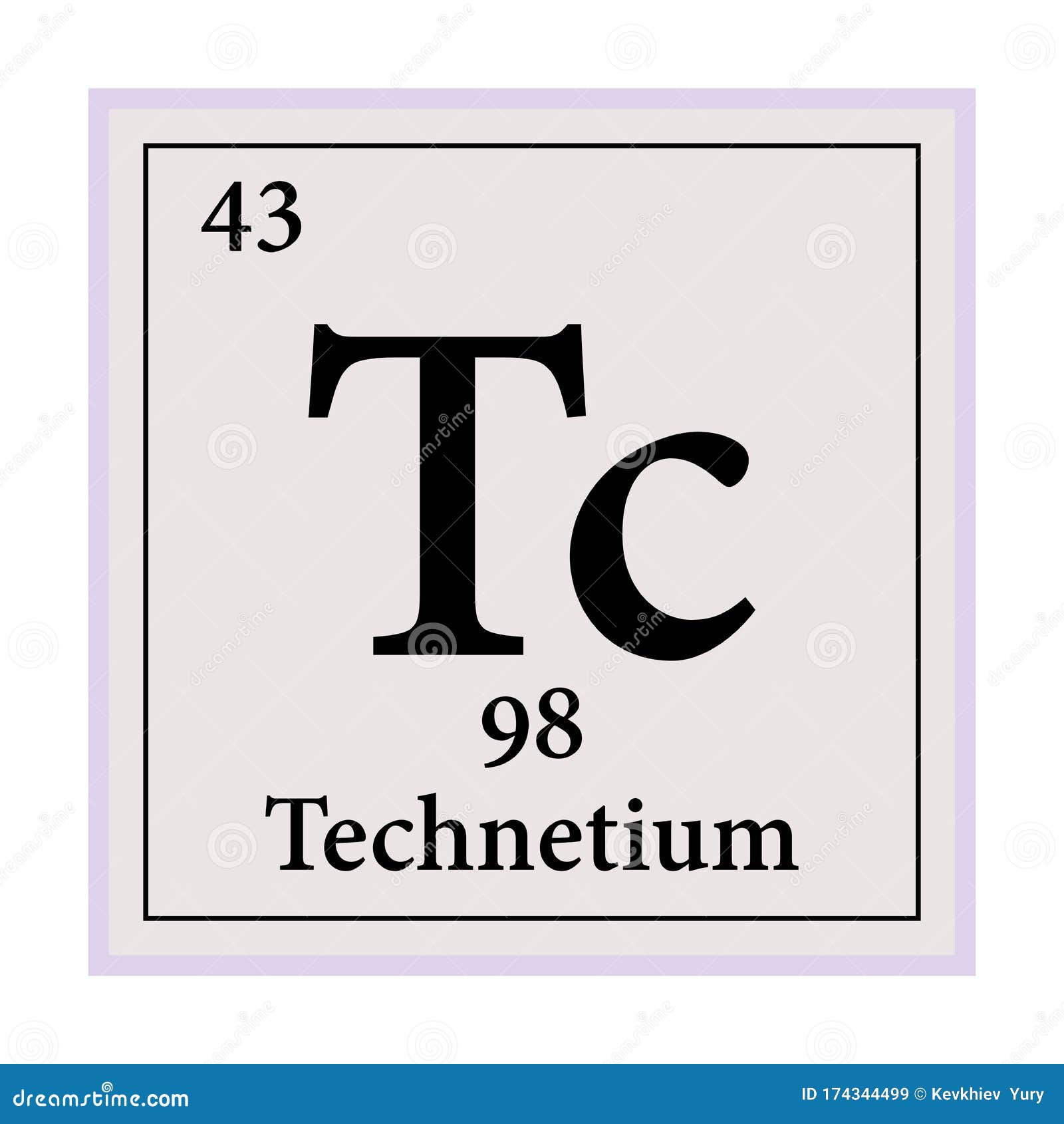 Technetium Periodic Table of the Elements Vector Illustration Eps 10 ...