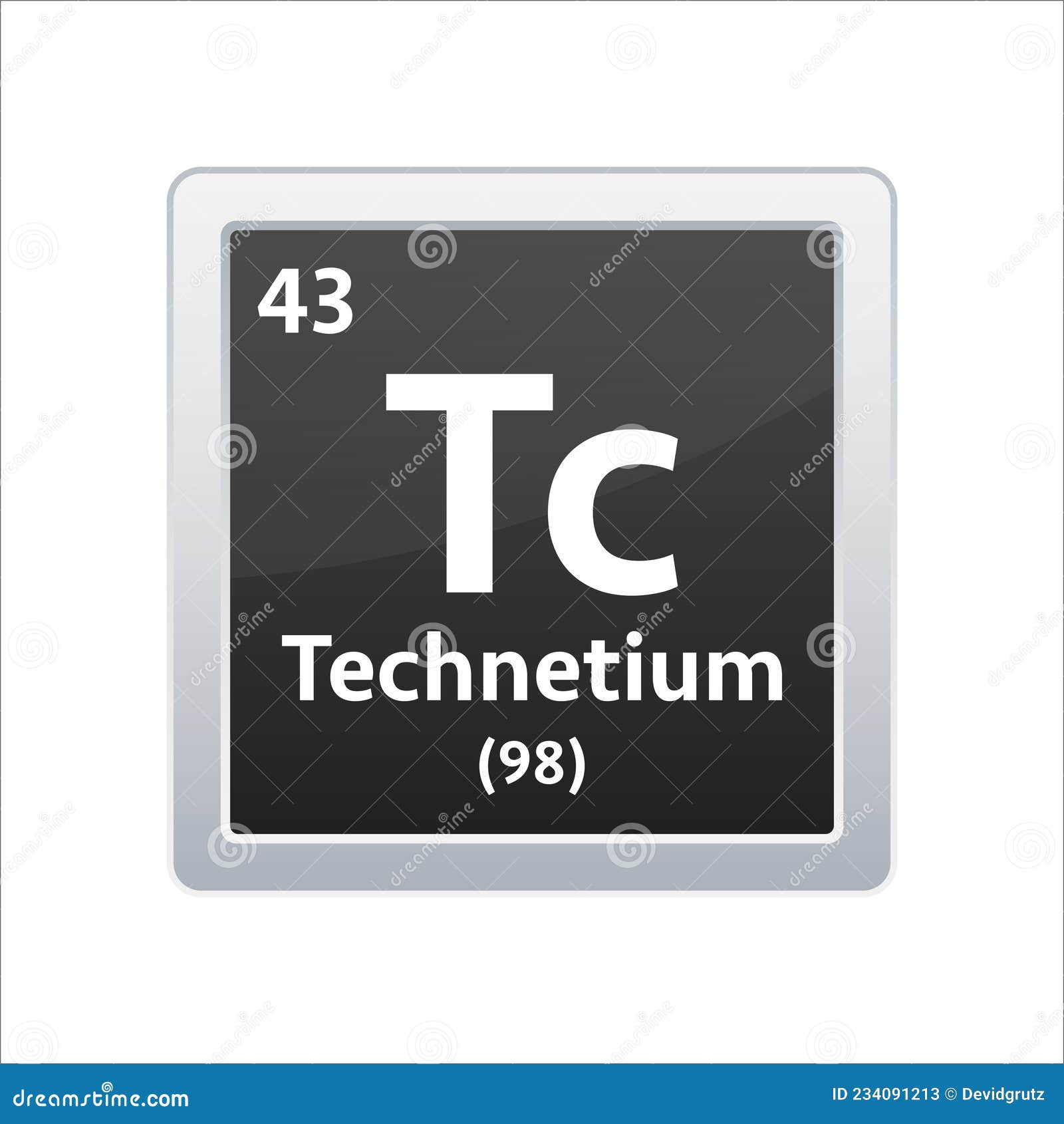Technetium Symbol. Chemical Element Of The Periodic Table. Vector Stock ...