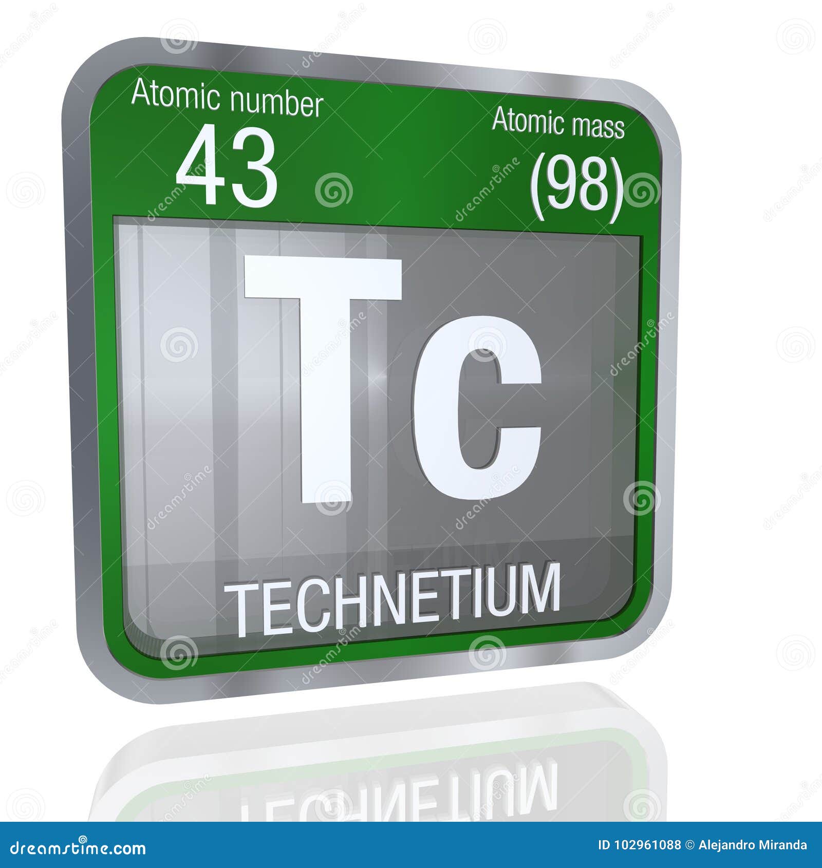 Technetium Symbol. Sign Technetium With Atomic Number And Atomic Weight ...
