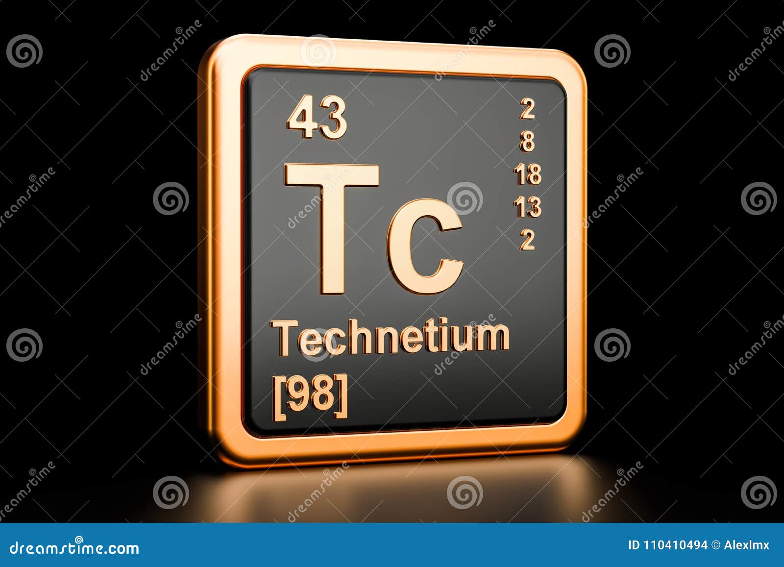 Technetium Tc Chemical Element. 3D Rendering Stock Illustration ...